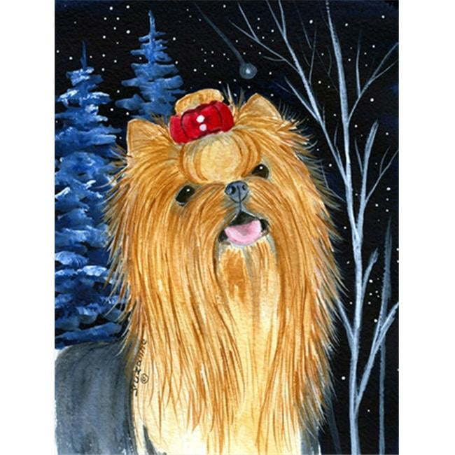 Starry Night Yorkie Flag - Garden Size- 11 x 15 in. - Walmart.com