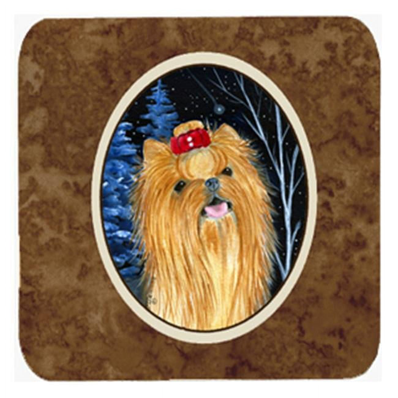 Starry Night Yorkie Foam Coasters - Set Of 4- 3.5 x 3.5 In. - Walmart.com