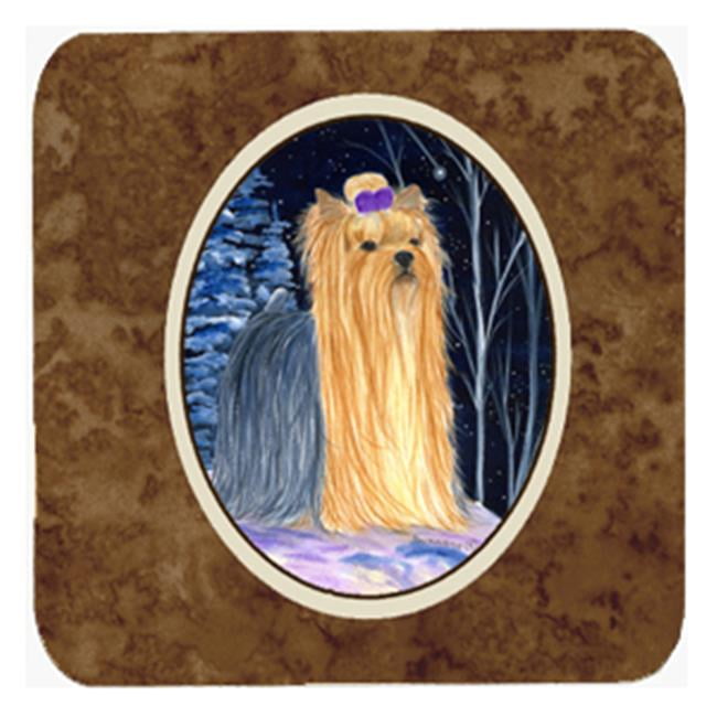 Starry Night Yorkie Foam Coasters - Set Of 4- 3.5 x 3.5 In. - Walmart.com
