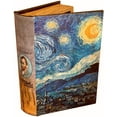 Starry Night by Vincent Van Gogh Decorative Book Box Stash Box Leather ...