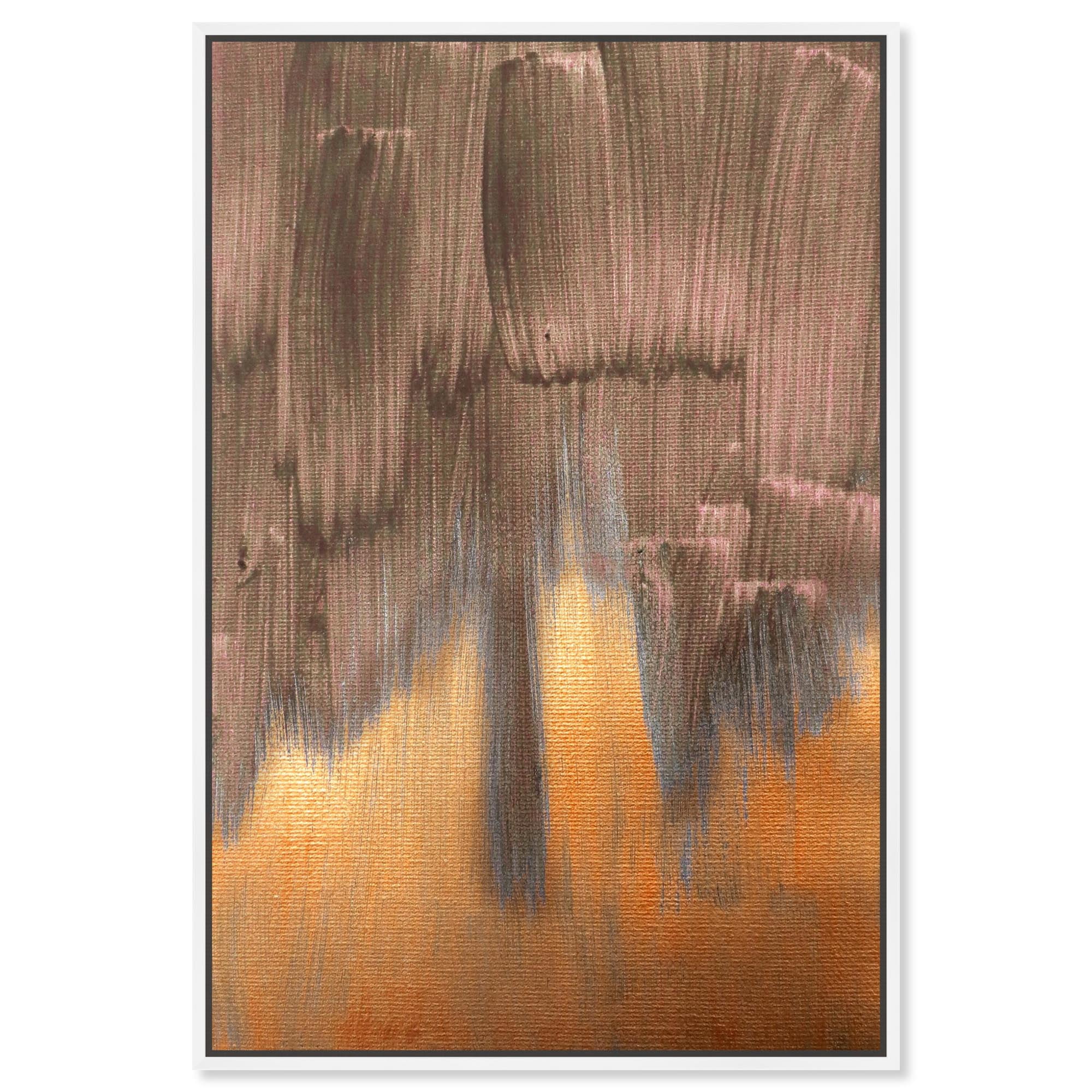 Starry Night in Copper Tone Canvas Elegant White and Gold Art by Art ...