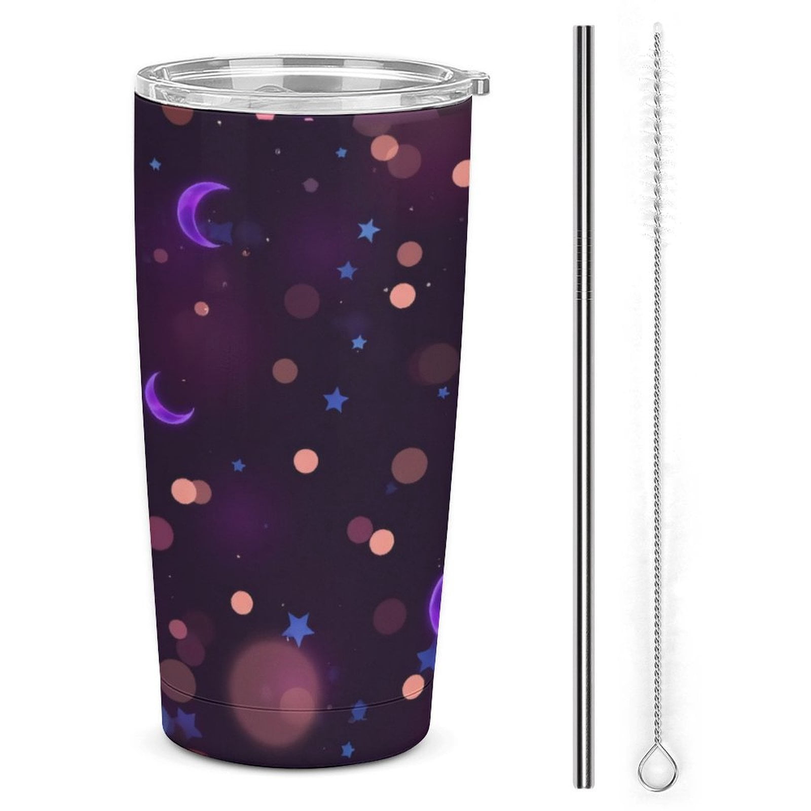 Starry Night with Moons And Lights Tumbler Print 20oz Stainless Steel ...
