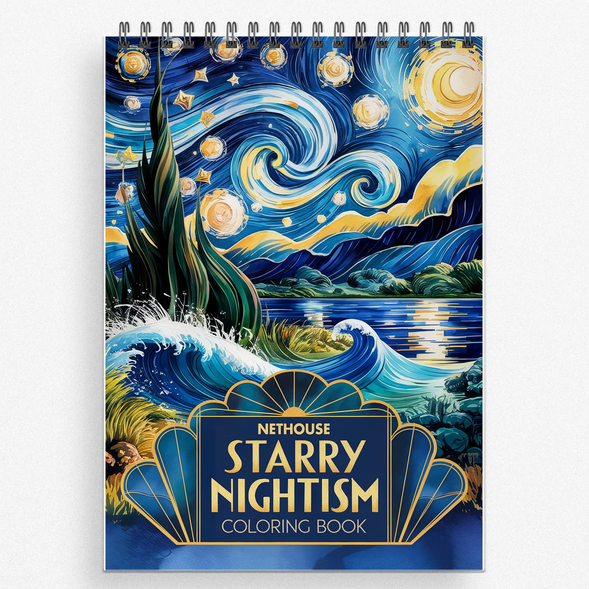 Starry Nightism Coloring Book for Adults to Relax and Unwind, Spiral ...