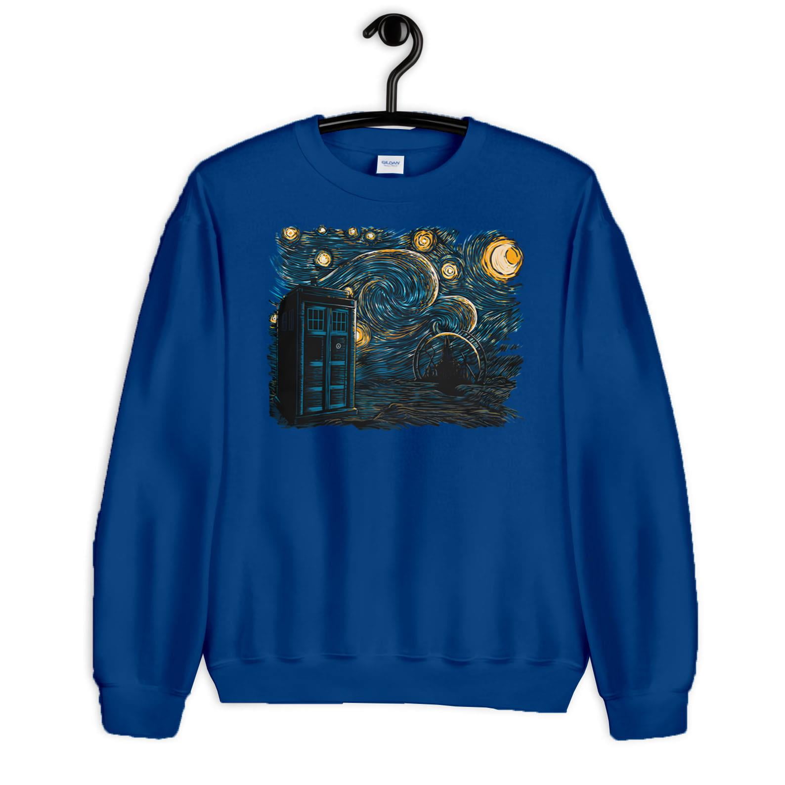 Starry Phone Booth Shirt – Surreal Art Mashup Graphic Tee New Instock ...