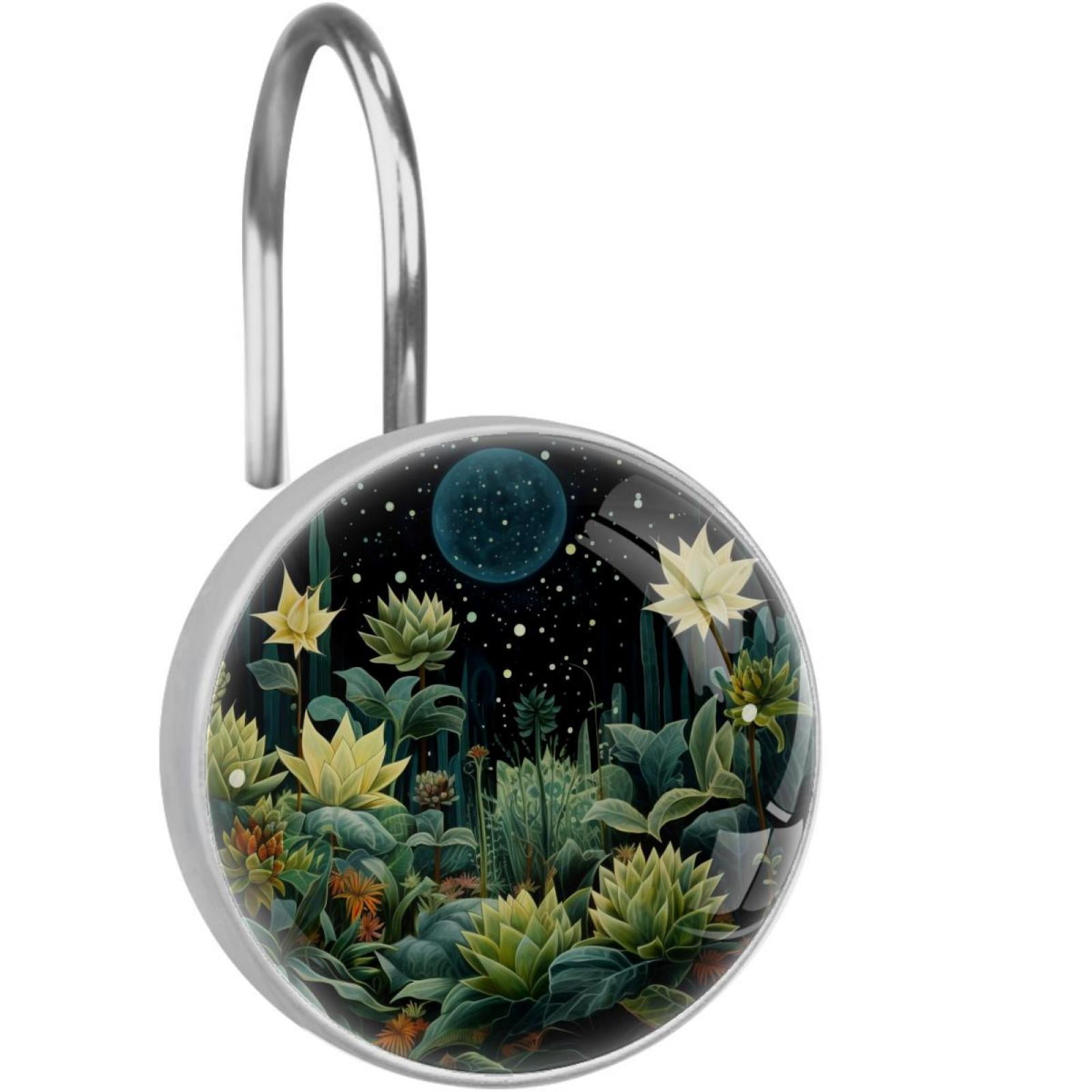 Starry Plants 12-Pack Round Hooks Stainless Steel Shower Curtain Hooks ...