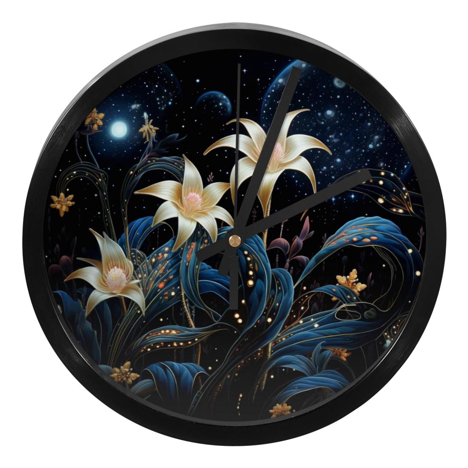 Starry Plants 9.8 Inch Silent Round Digital Wall Clock, Battery ...