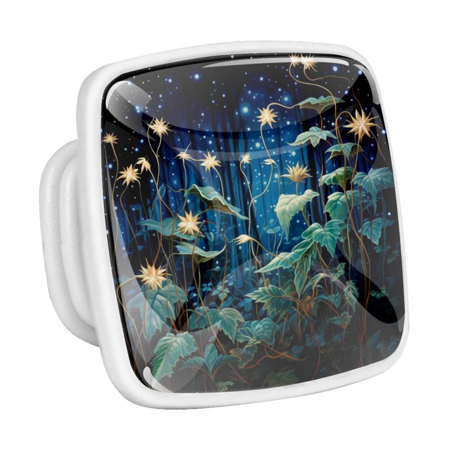 Starry Plants Fluorescent Drawer Pulls with Screws Square 4-Pack Glow ...