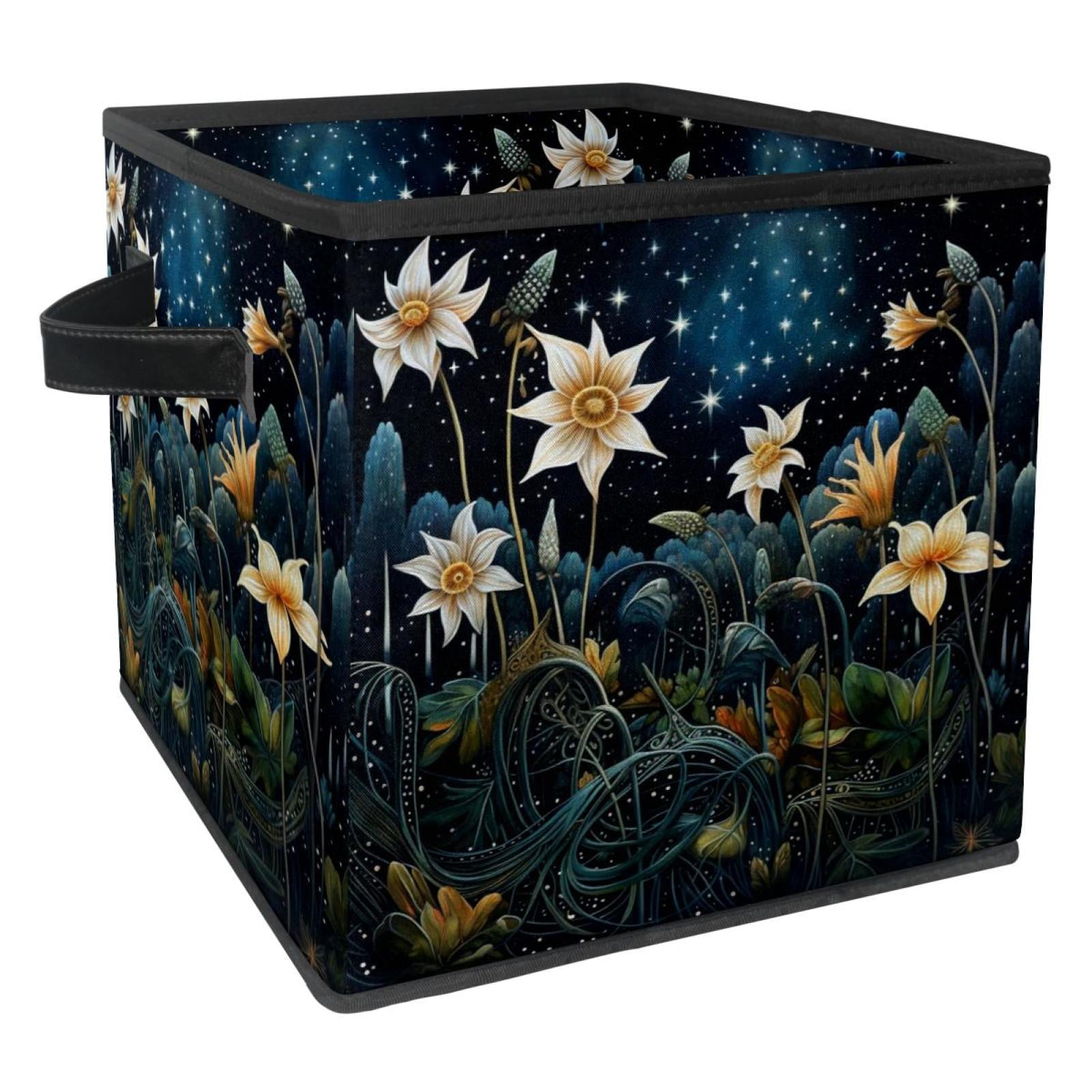Starry Plants Foldable Cube Organizer with Handle, 10.8"x10.5"x10.6 ...
