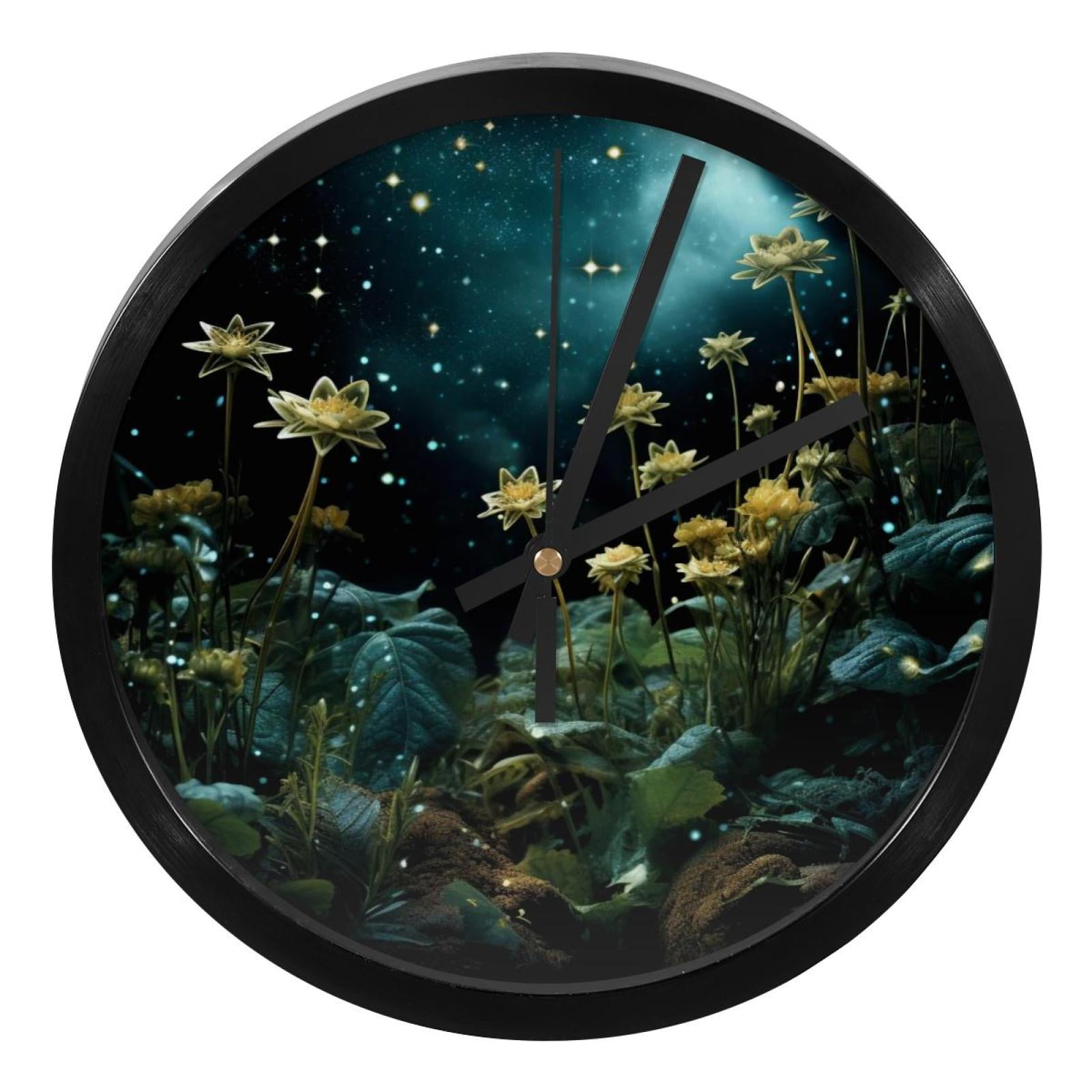 Starry Plants Modern 9.8 Inch Wall Clock, Silent Non-Ticking Round ...