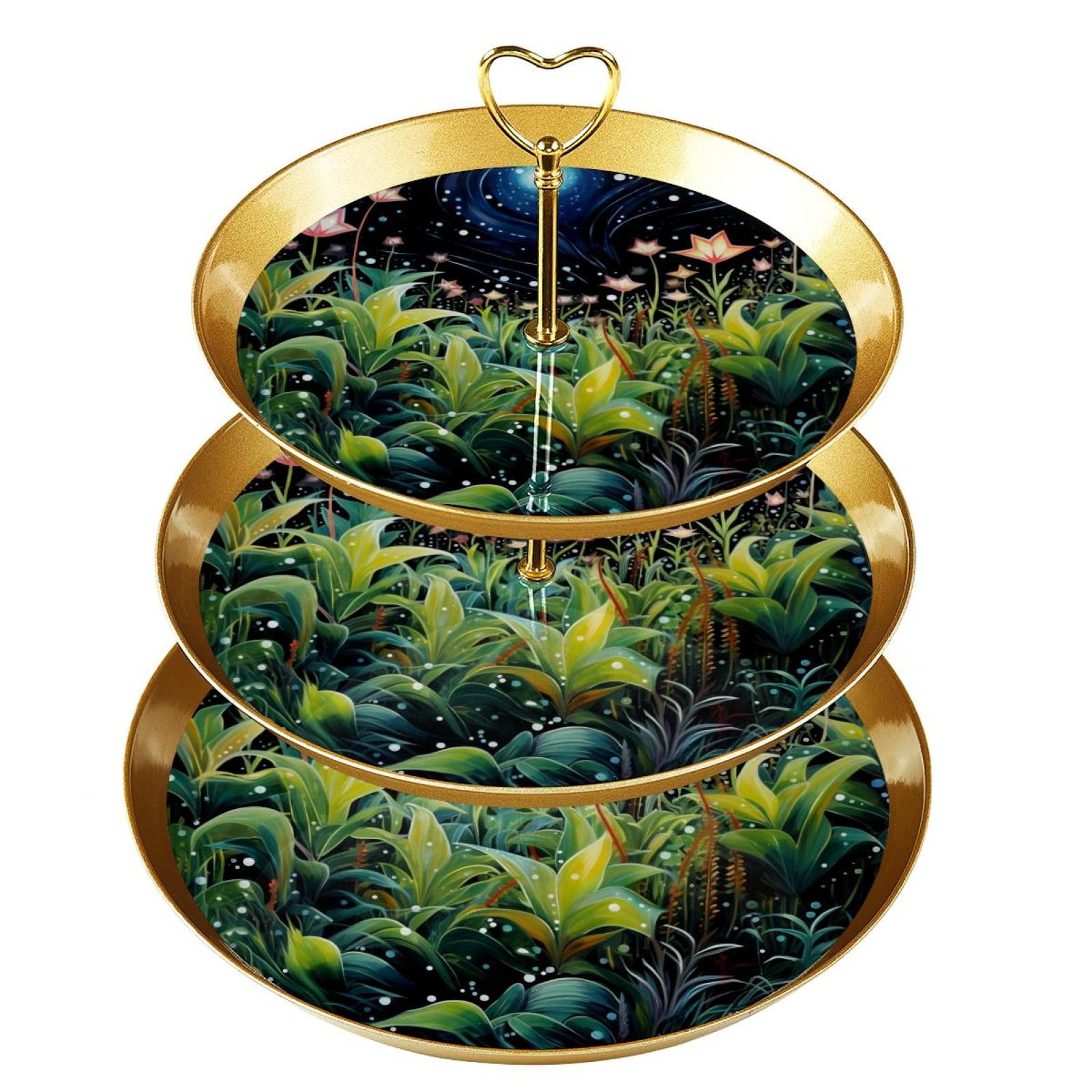 Starry Plants Plastic Discs Iron Pillar Jewelry Organizer Stand with 3 ...