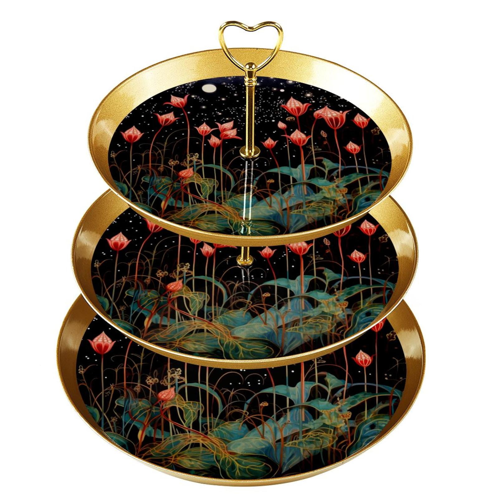 Starry Plants Plastic Discs and Iron Pillar Dessert Table Stand with ...