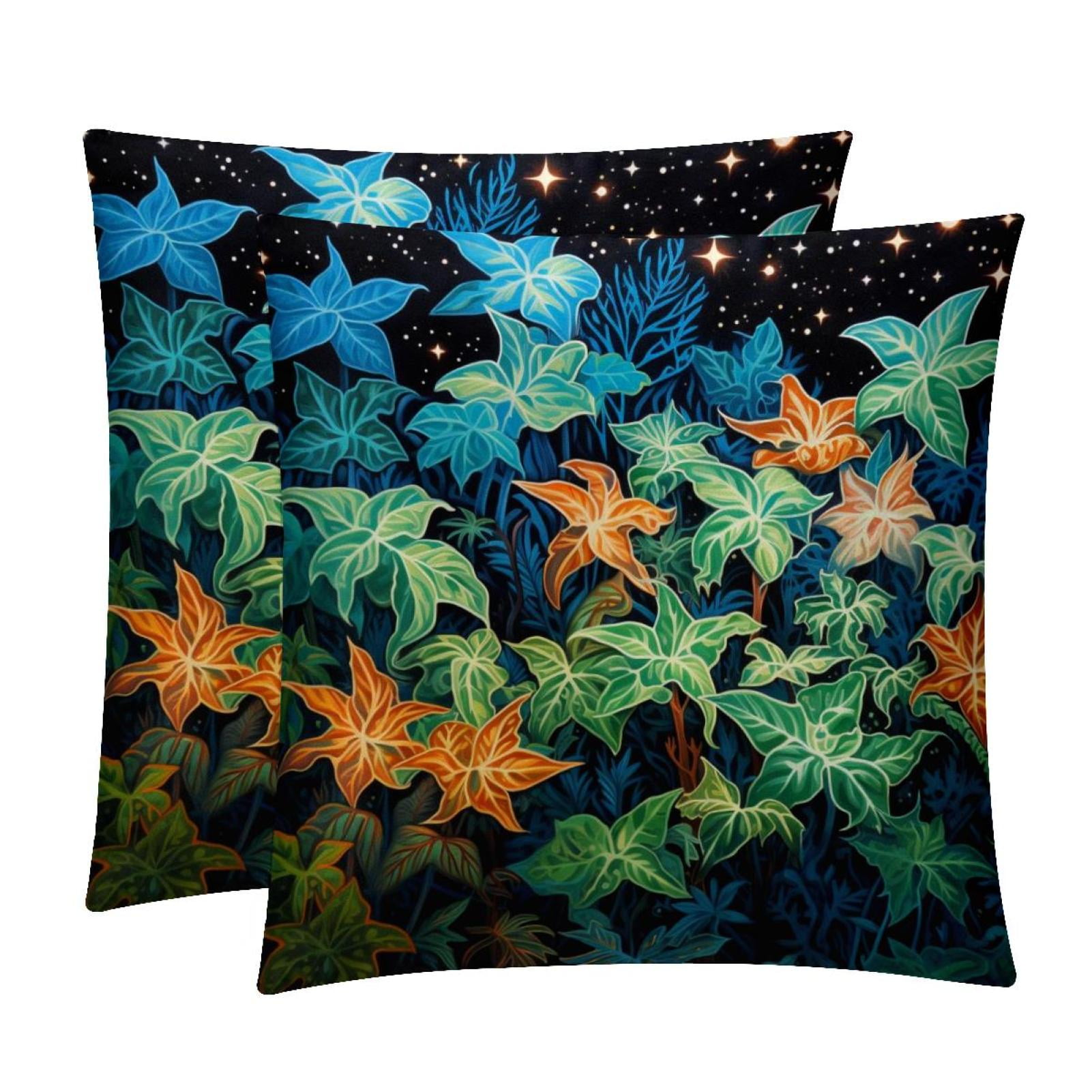 Starry Plants Throw Pillow Covers Set of 2 for Chair Pillow Covers for ...