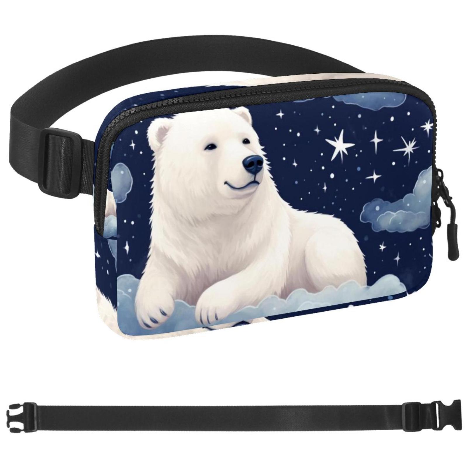 Starry Polar Bear Fanny Pack for Men Women Hiking Waist Bag Pack ...