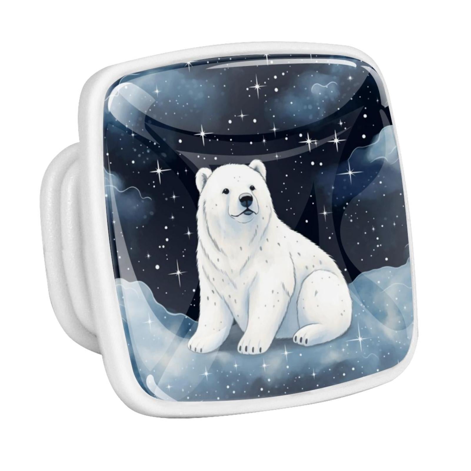 Starry Polar Bear Fluorescent Drawer Pulls with Screws Square 4-Pack ...