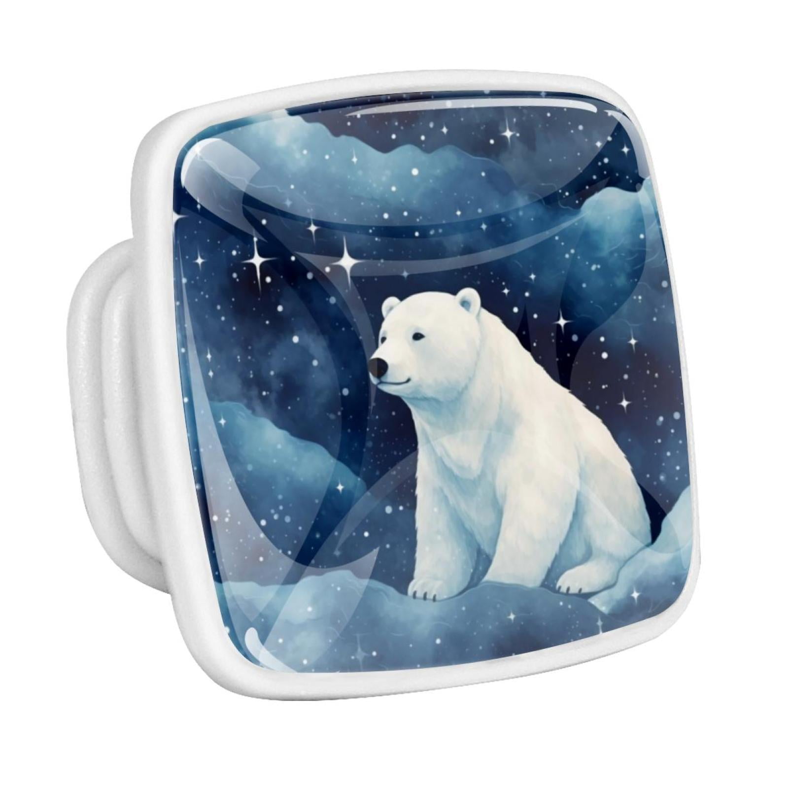 Starry Polar Bear Fluorescent Drawer Pulls with Screws Square 4-Pack ...