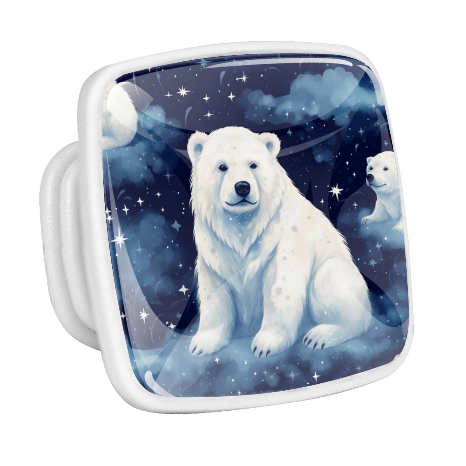 Starry Polar Bear Fluorescent Drawer Pulls with Screws Square 4-Pack ...