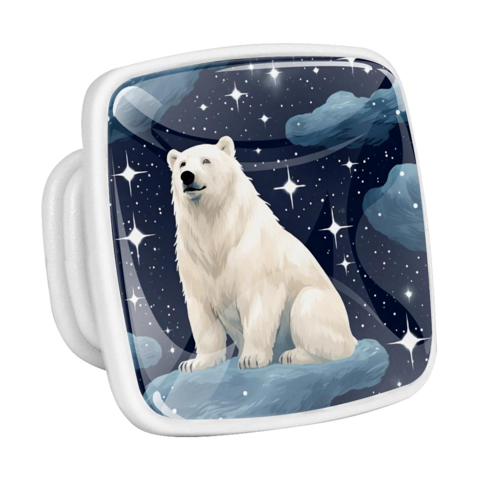 Starry Polar Bear Fluorescent Drawer Pulls with Screws Square 4-Pack ...