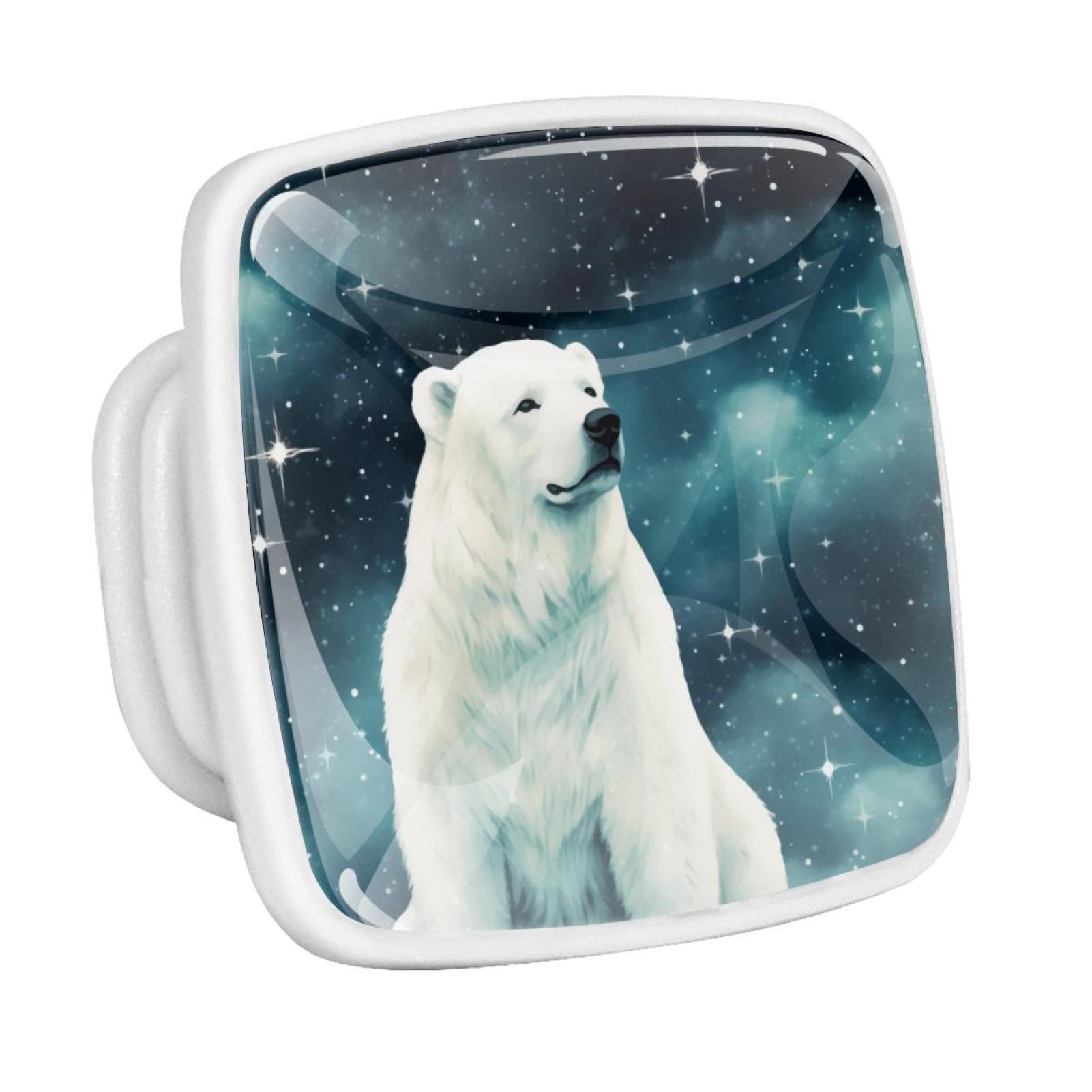 Starry Polar Bear Fluorescent Drawer Pulls with Screws Square 4-Pack ...