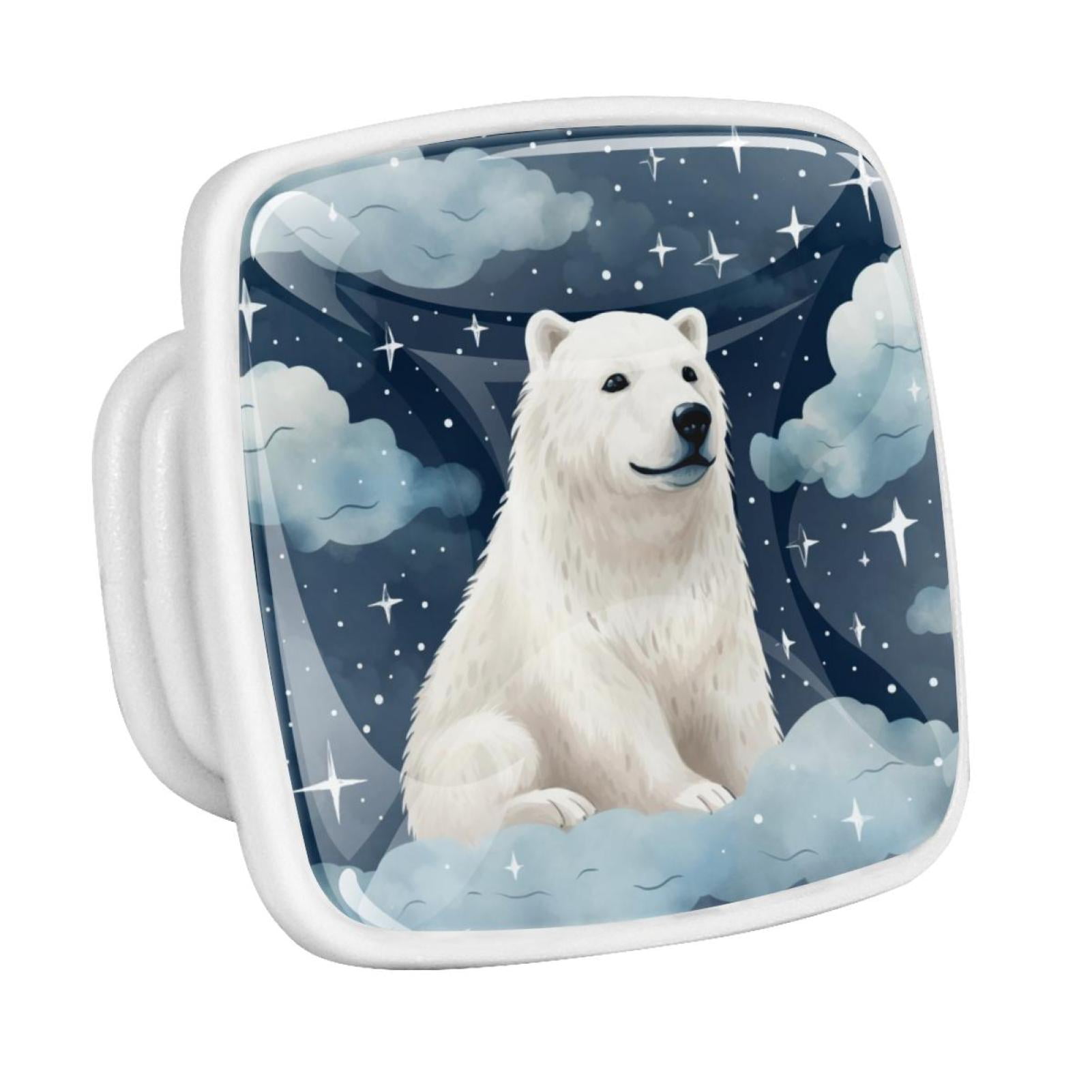 Starry Polar Bear Fluorescent Drawer Pulls with Screws Square 4-Pack ...