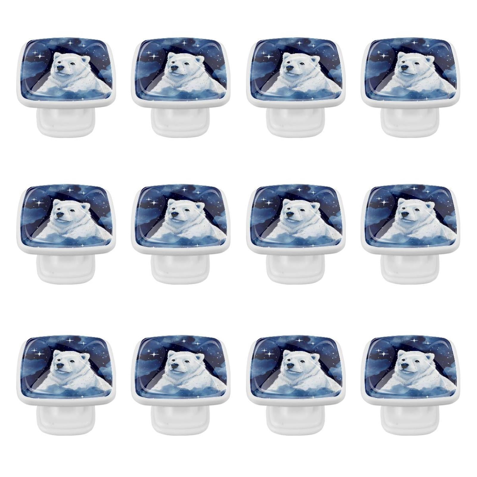 Starry Polar Bear Kitchen Cabinet Knobs 12 Pack Drawer Knobs Cabinet ...