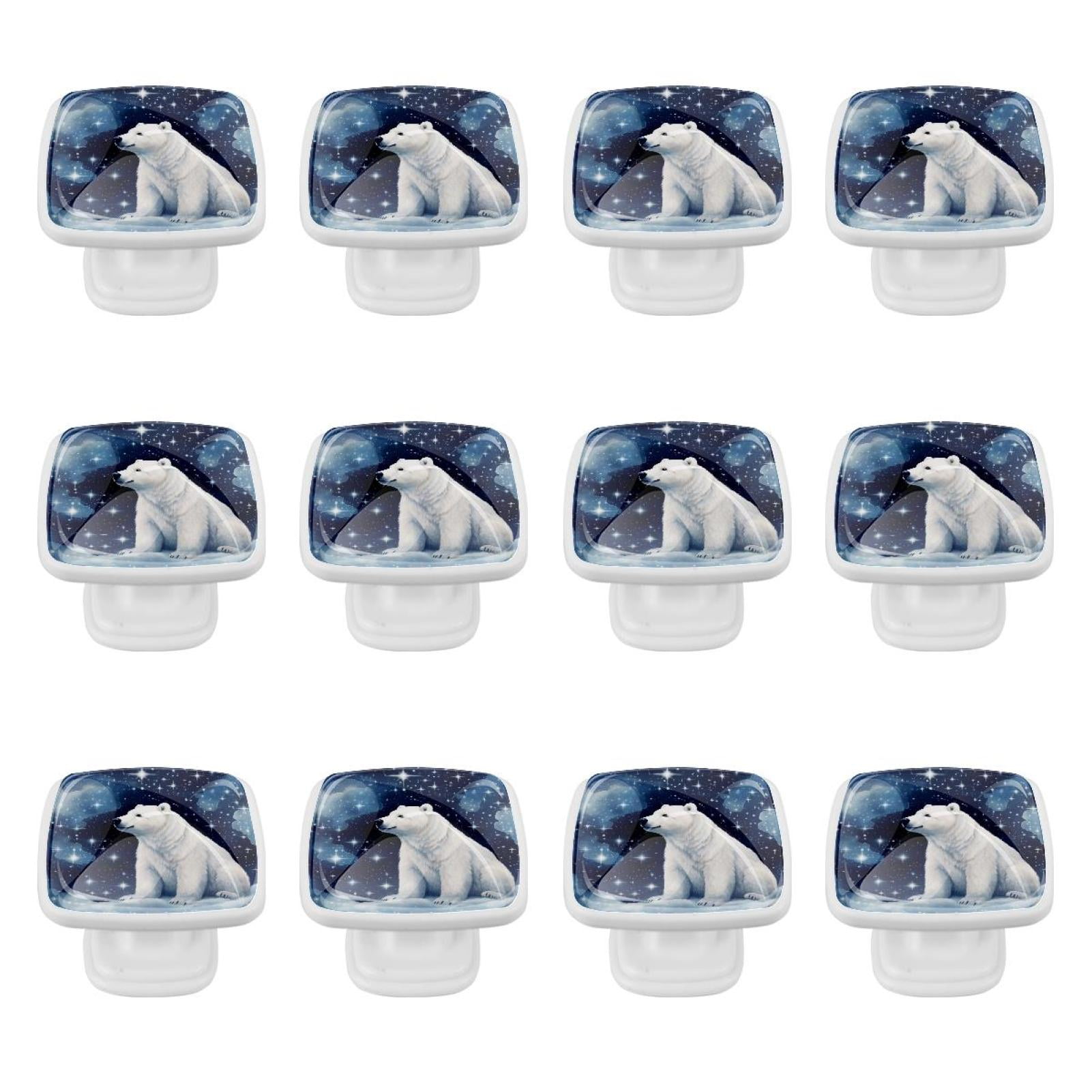 Starry Polar Bear Kitchen Cabinet Knobs 12 Pack Drawer Knobs Cabinet ...
