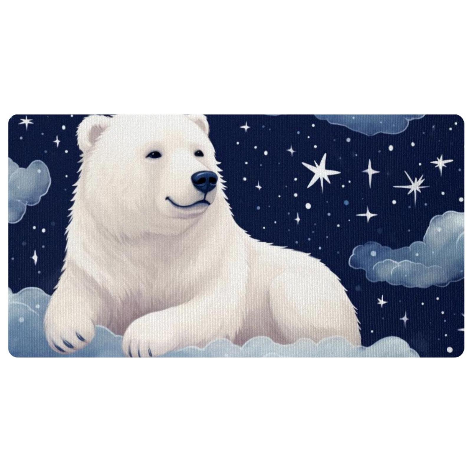 Starry Polar Bear Kitchen Rugs Non Skid Kitchen Mats for Floor ...