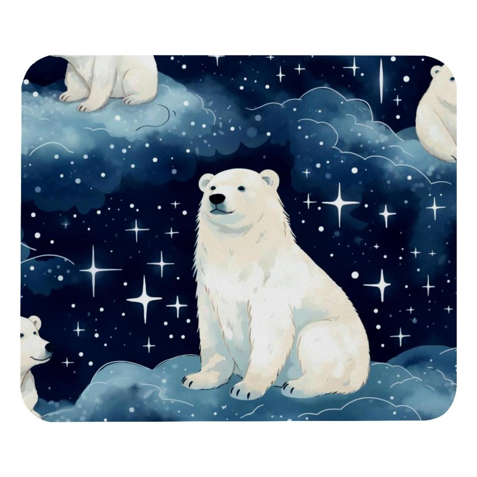 Starry Polar Bear Mouse Pad for Wireless Mouse Home Office Desk Laptop ...
