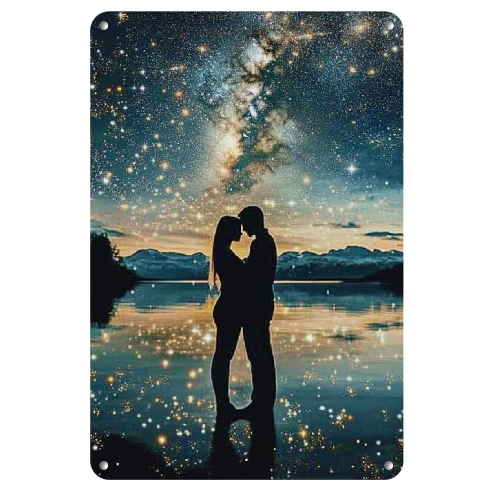 [Starry Romance] Romantic Starry Night Sky Wall Art - 8"x12" Iron Decor ...