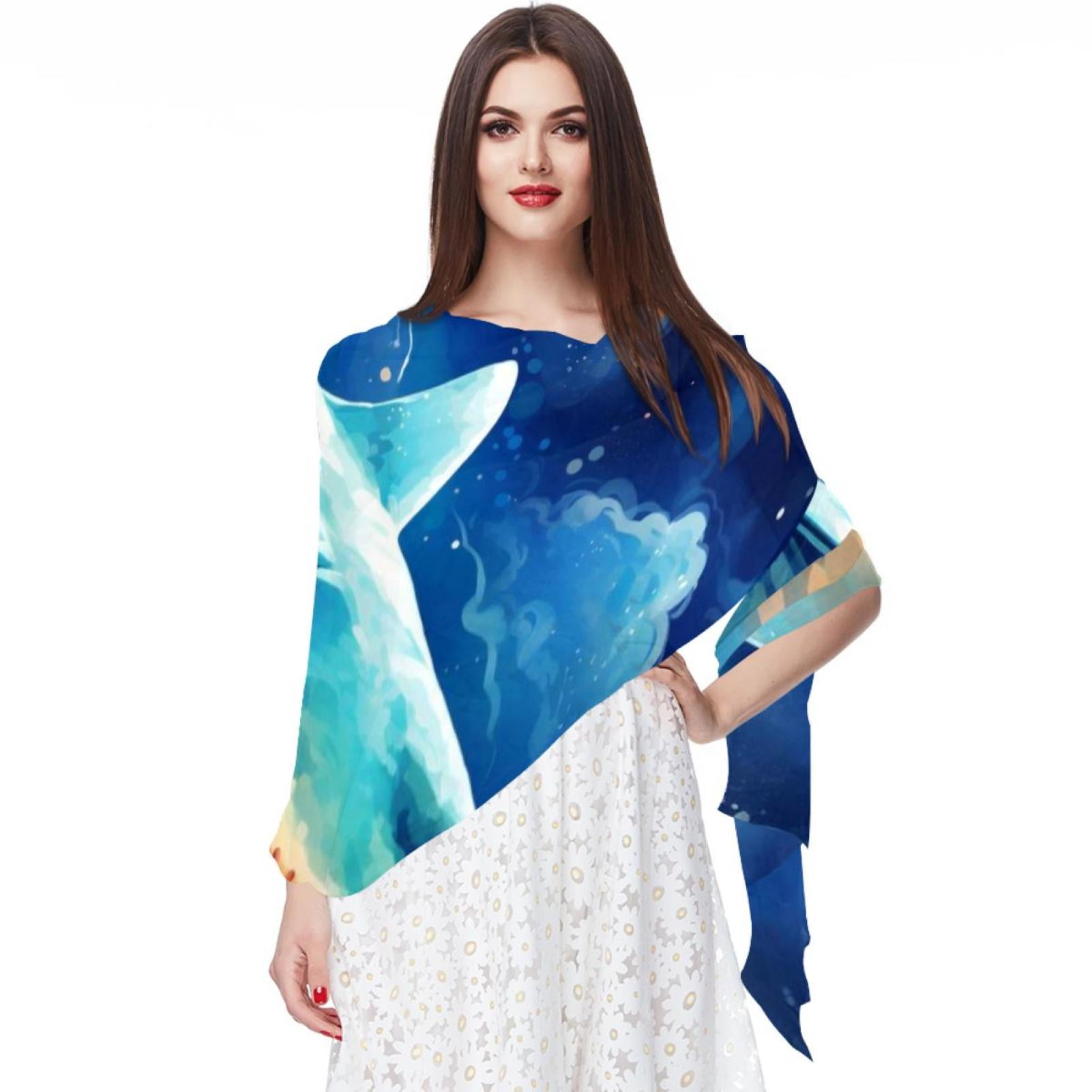 Starry Shark Chic Chiffon Yarn Head Scarf - Translucent Light and ...