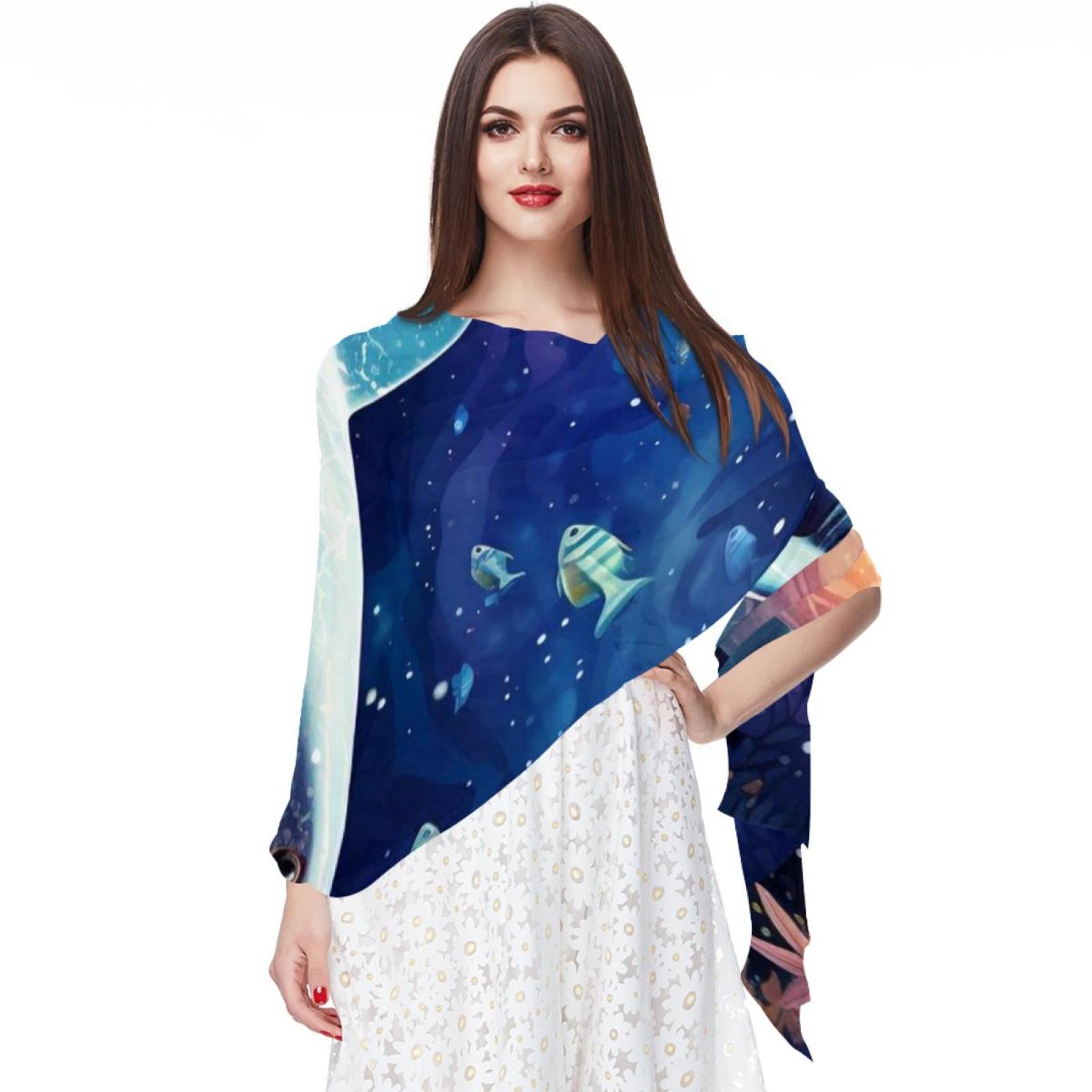 Starry Shark Elegant Chiffon Yarn Silk Scarf for Women - Translucent ...