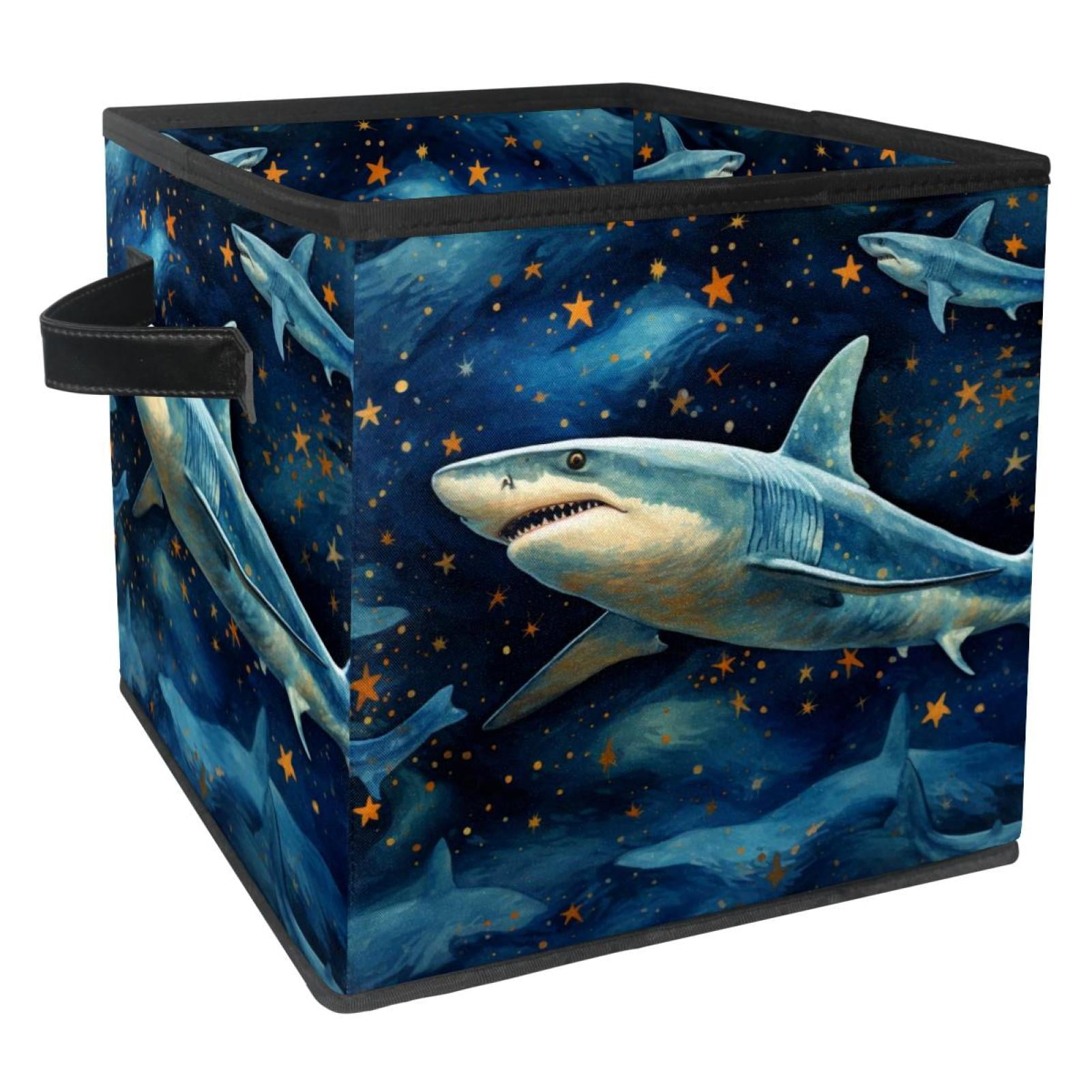 Starry Shark Foldable Organizer Bins with Handle, 10.8"x10.5"x10.6 ...