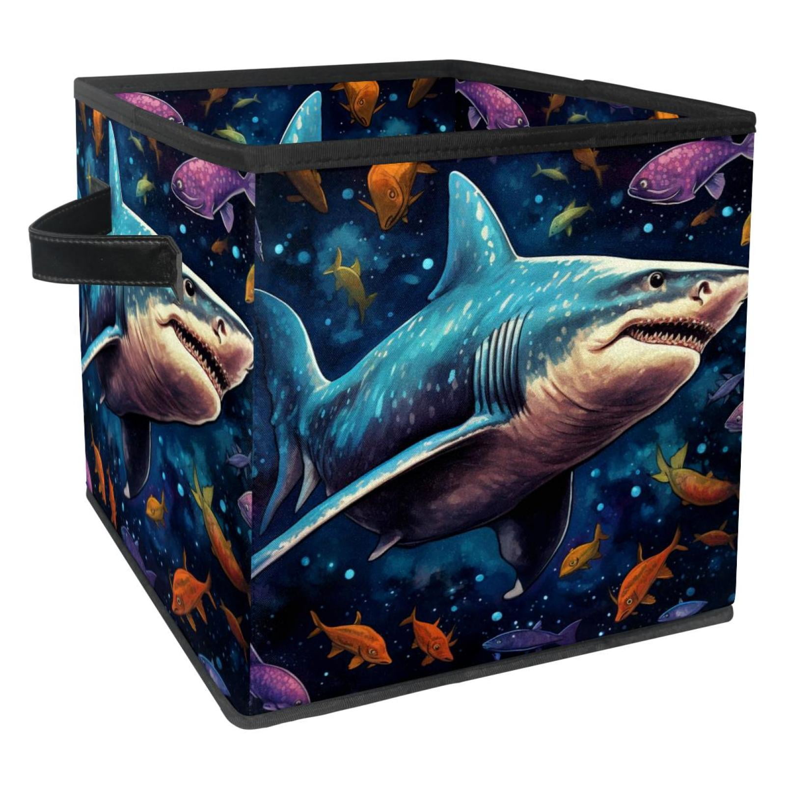 Starry Shark Foldable Storage Bins with Handle, 10.8"x10.5"x10.6 ...
