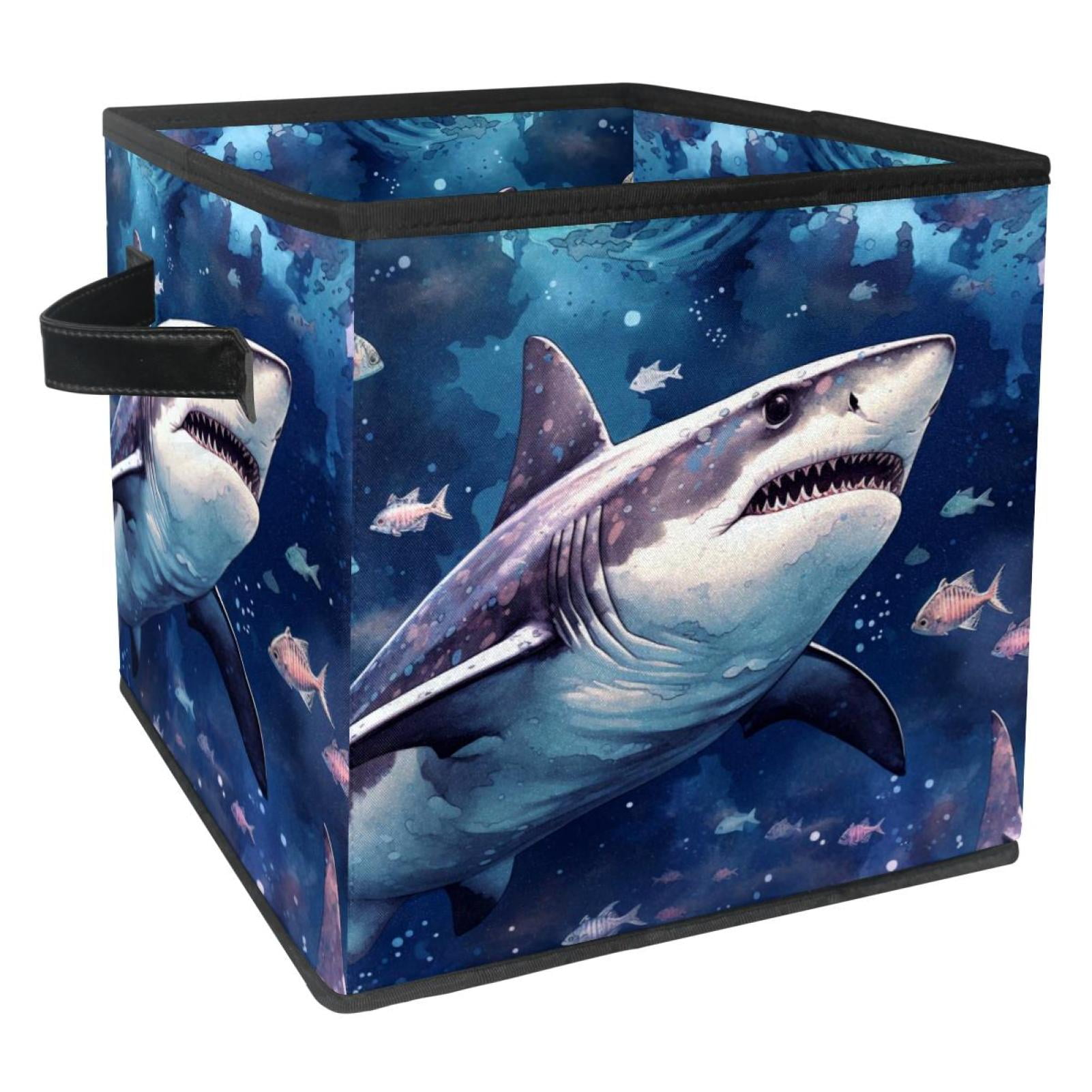 Starry Shark Foldable Toy Box with Handle, 10.8"x10.5"x10.6", Large ...