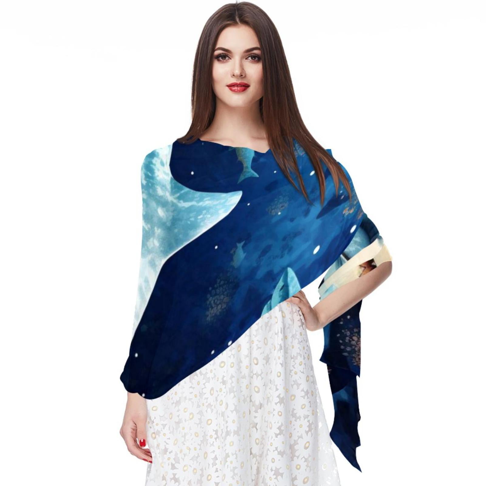 Starry Shark Light and Breathable Chiffon Yarn Silk scarf for Women ...