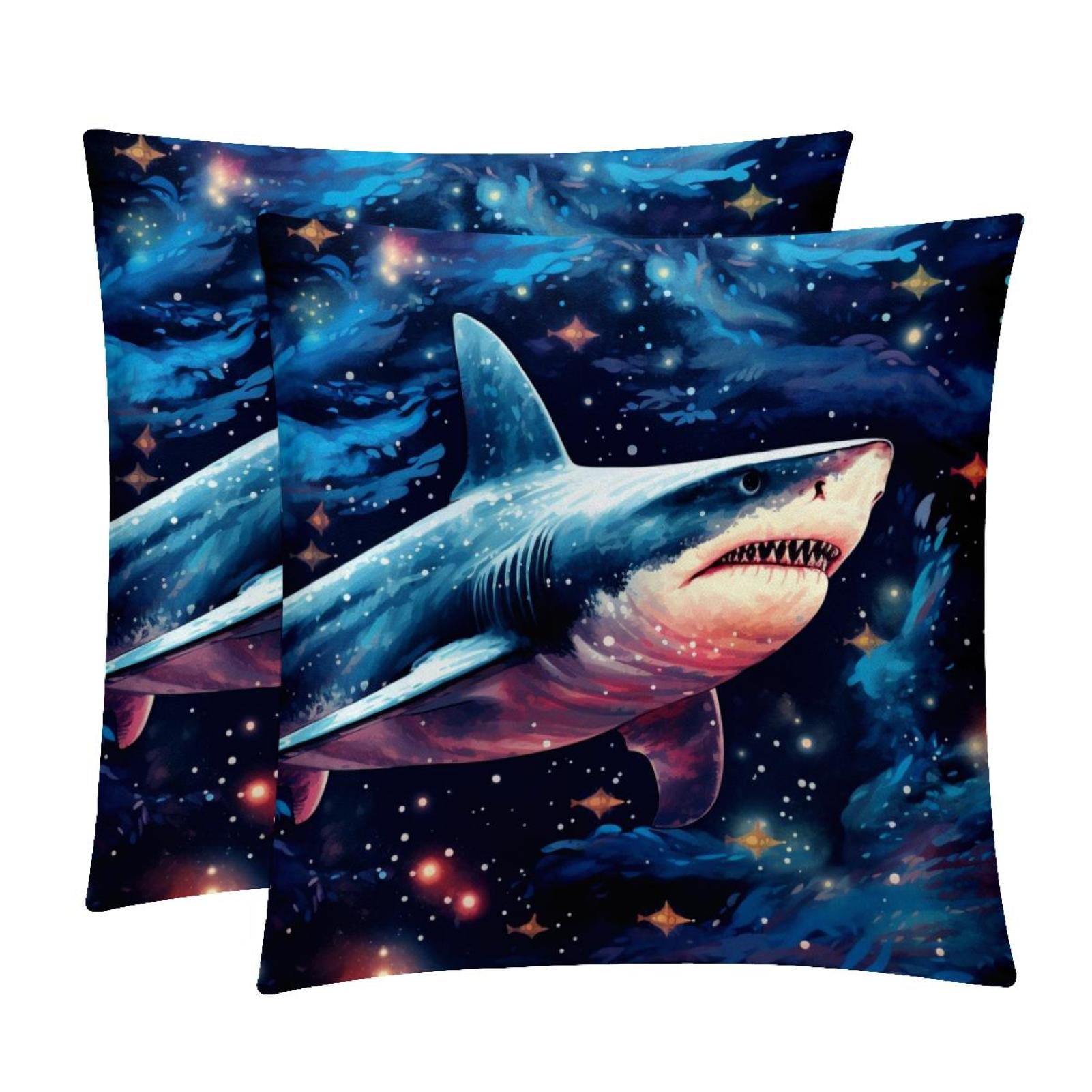 Starry Shark Pillow Covers Inserts - Set of 2 Chair Pillow Covers ...
