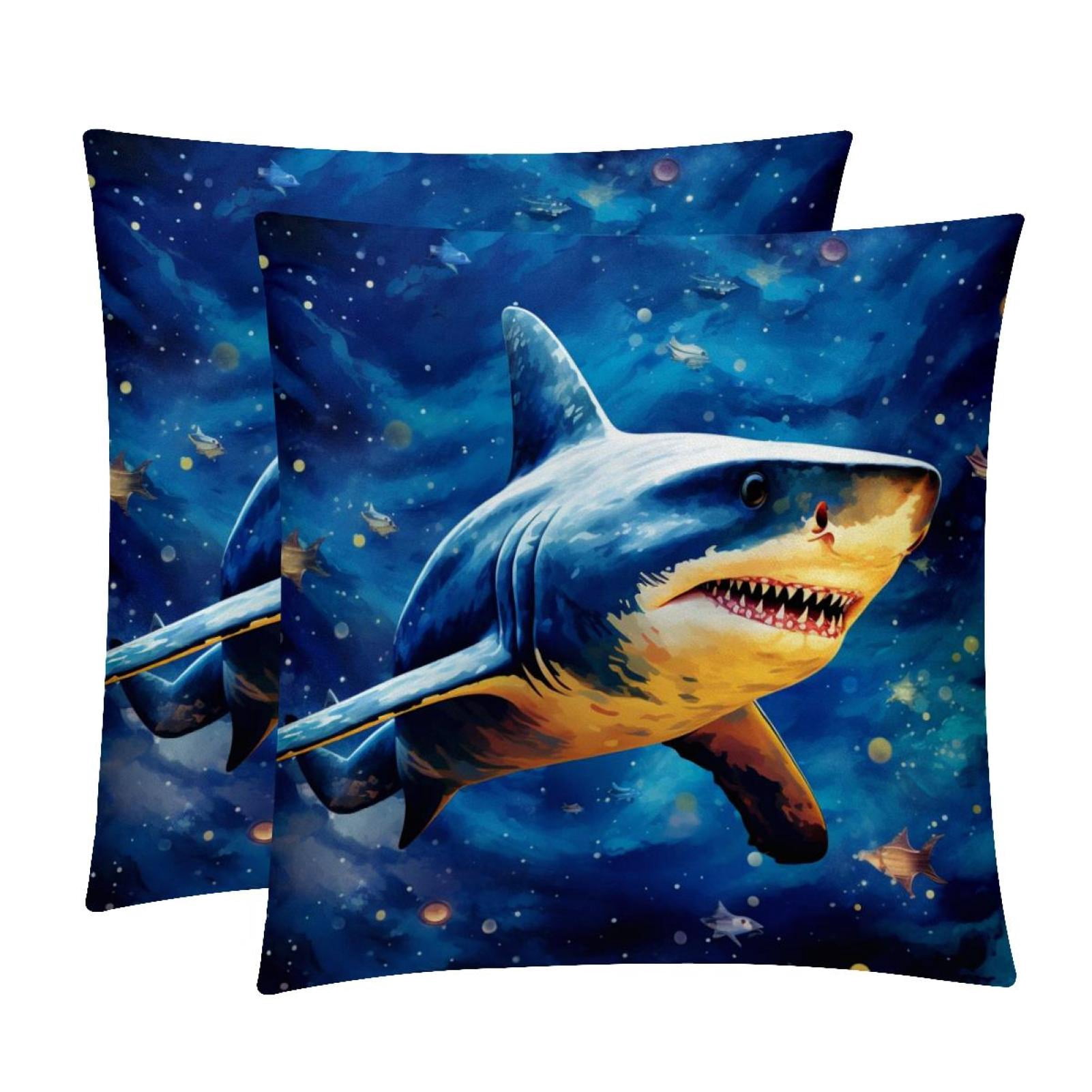 Starry Shark Pillow Covers Inserts - Set of 2 Chair Pillow Covers ...