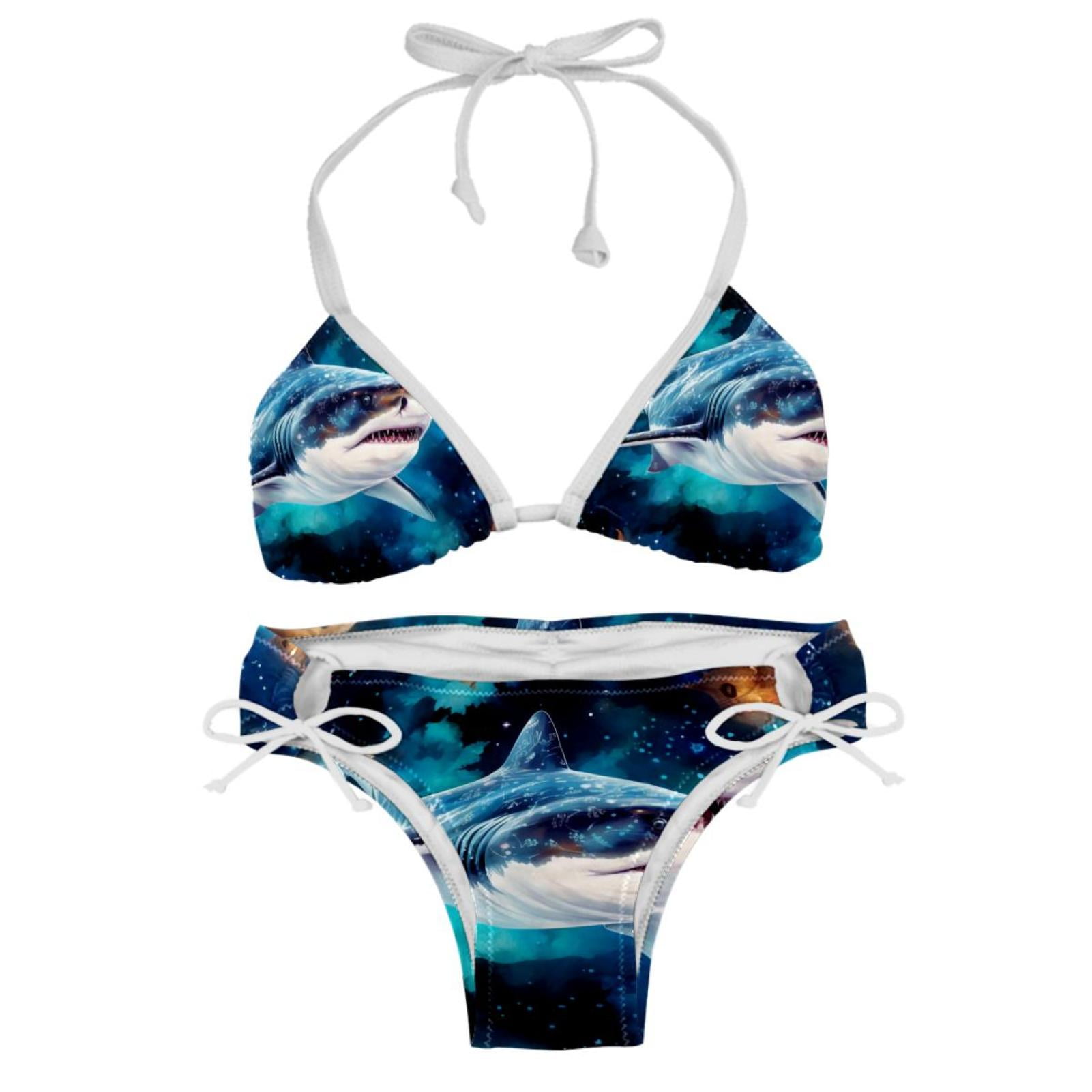 Starry Shark Swim Wear Detachable Sponge Adjustable Strap Bikini Set ...