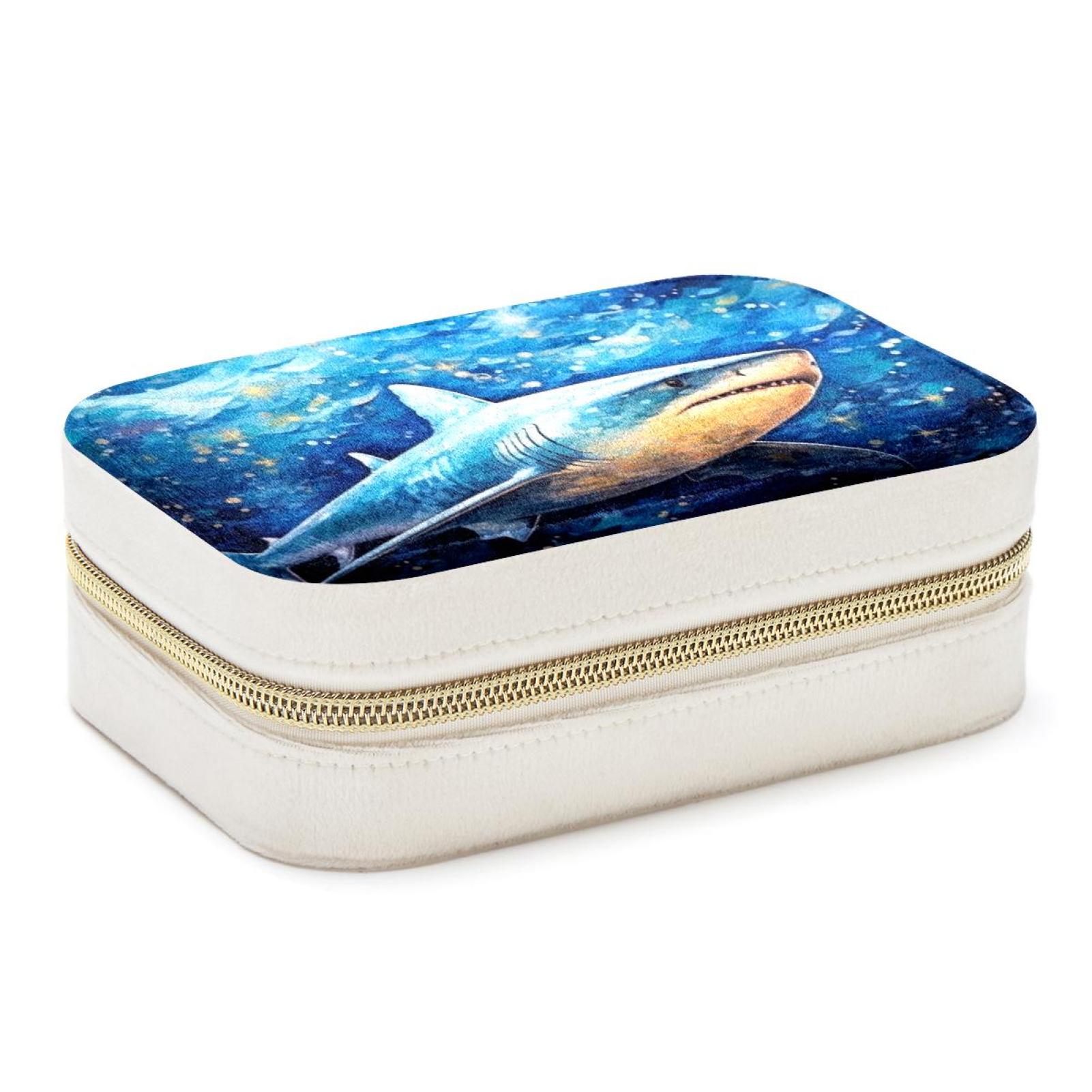 Starry Shark Velvet Portable Travel Organizer Box with Removable ...