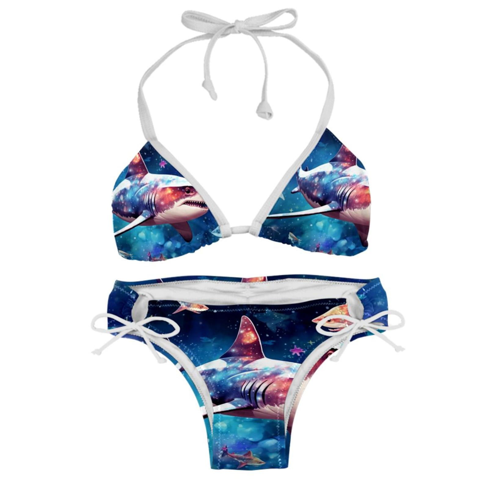 Starry Shark Women's Swimsuit Bikini Set with Detachable Sponge ...