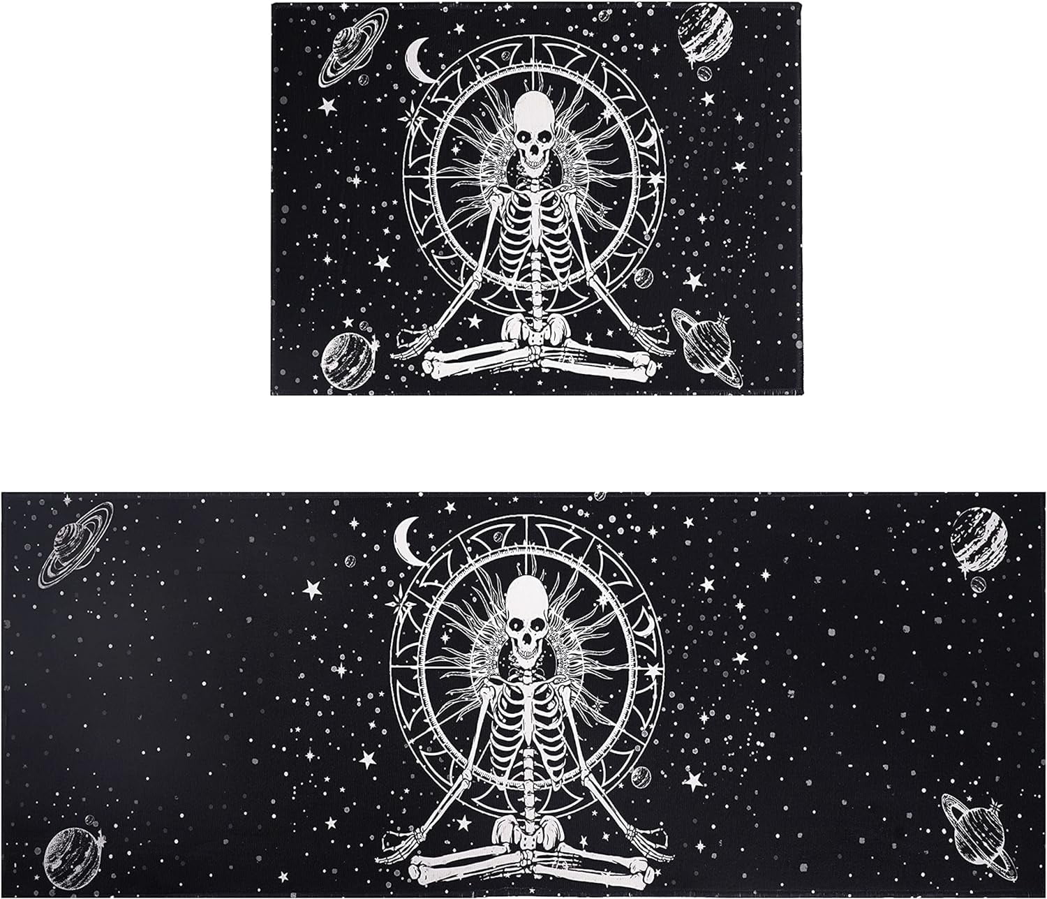 Starry Skull Kitchen Mat Set, Halloween Decor Goth Kitchen Runner Rugs ...