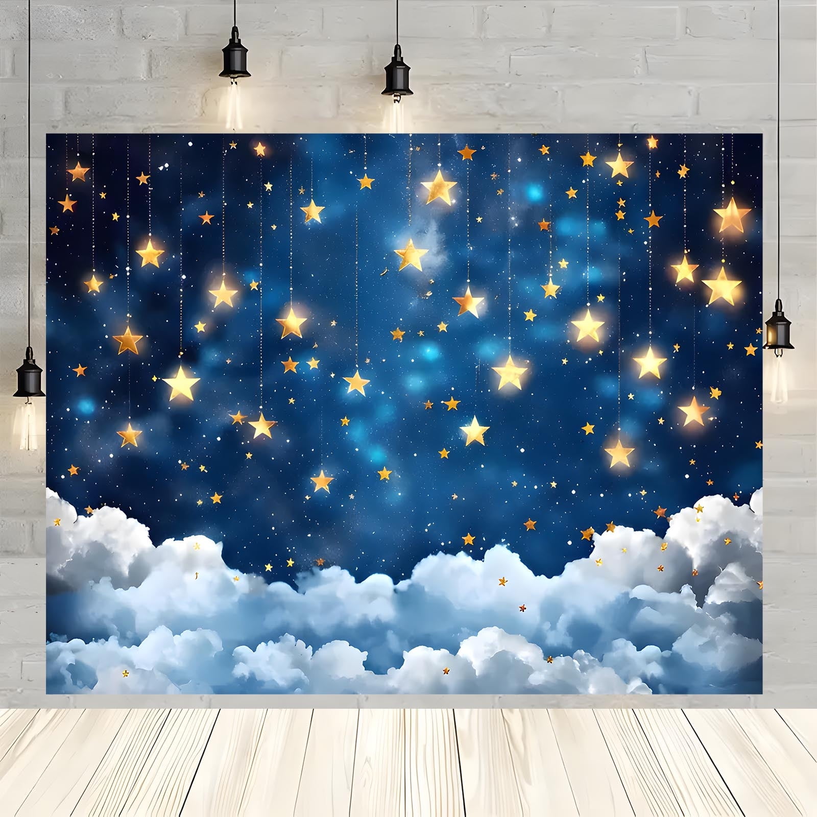 Starry Sky Backdrop Twinkle Twinkle Little Star Baby Shower Backdrop ...