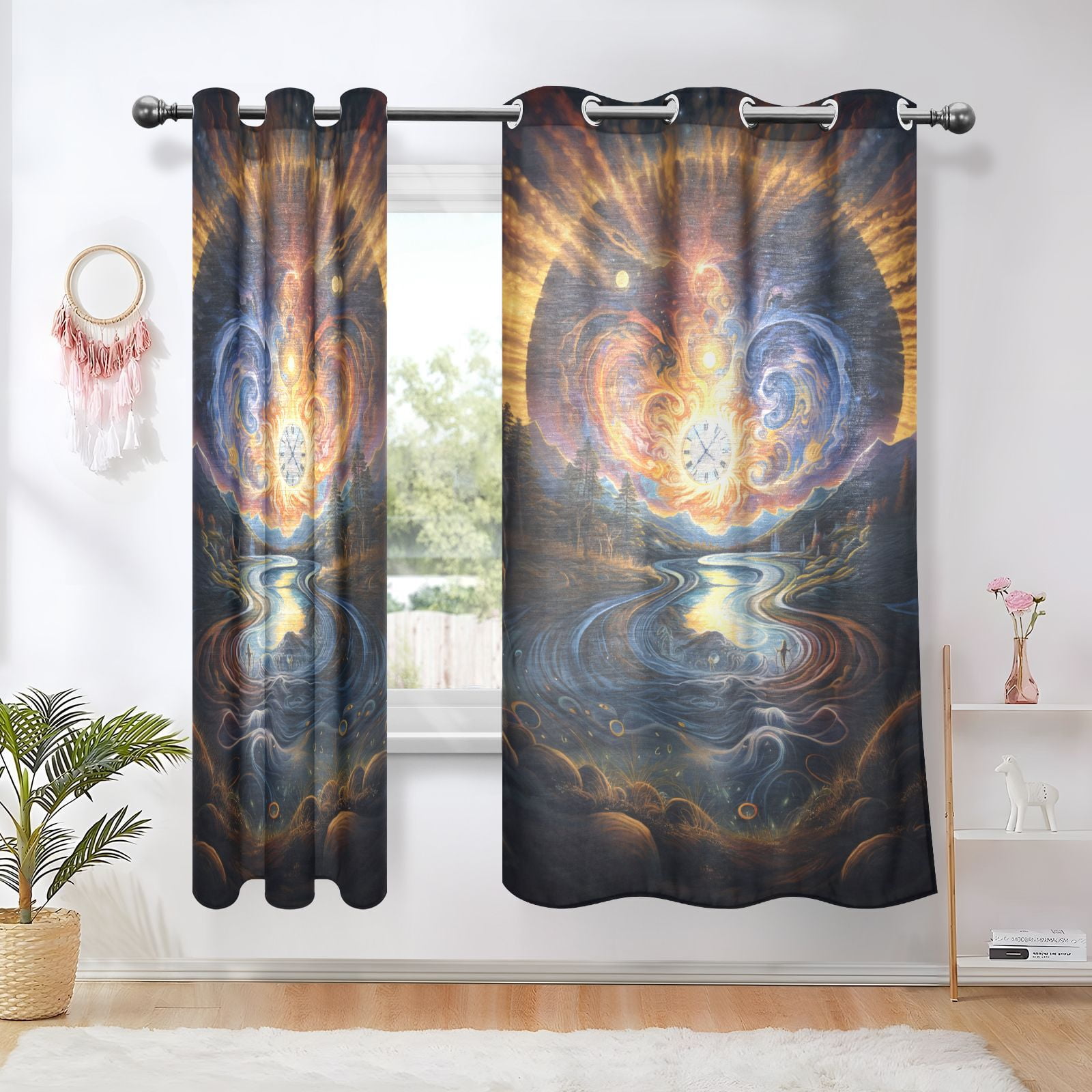 Starry Sky Blackout Curtains Thermal Insulation 63 inch Grommet for ...