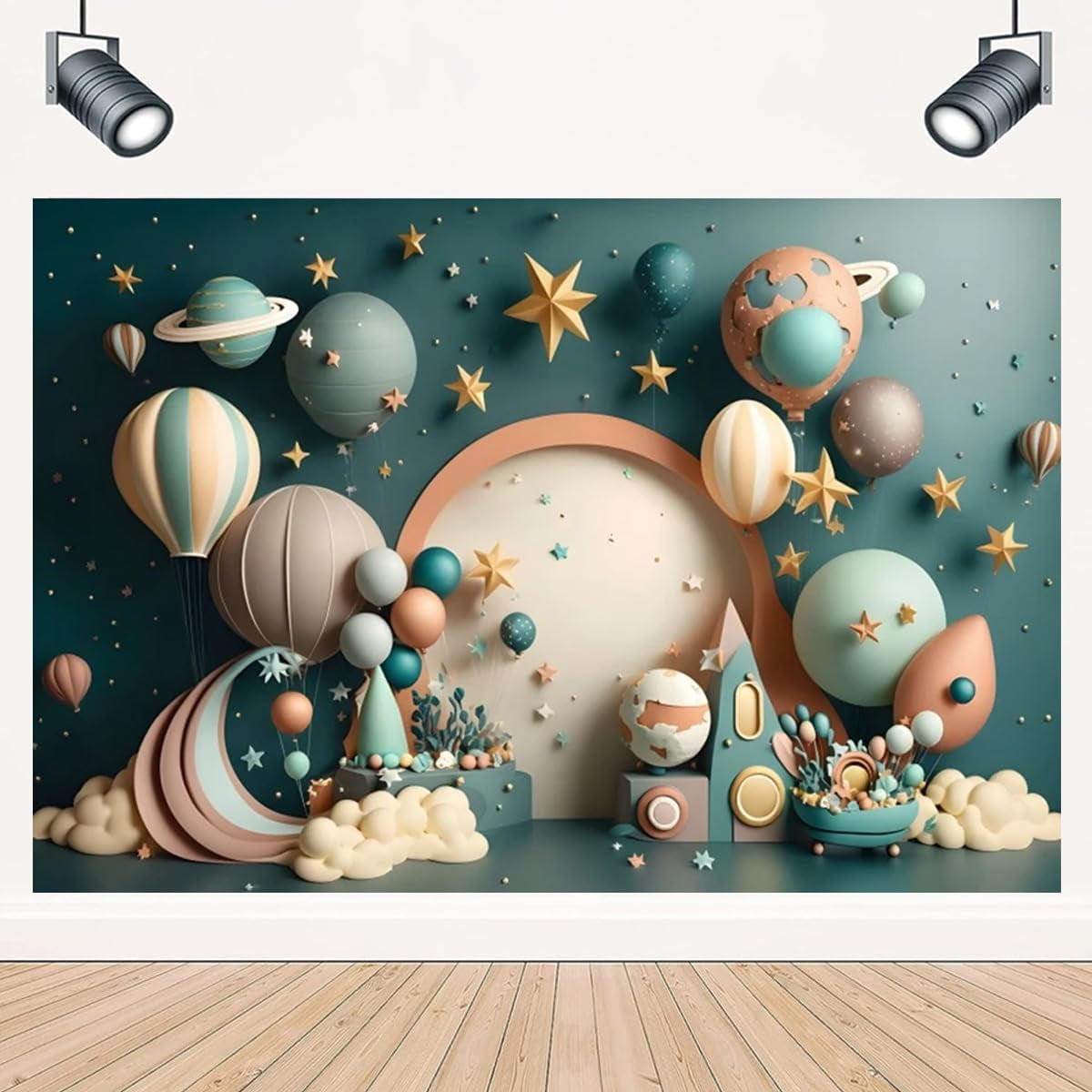 Starry Sky Boy Girl's 1st Birthday Party Backdrop for Photography Outer ...