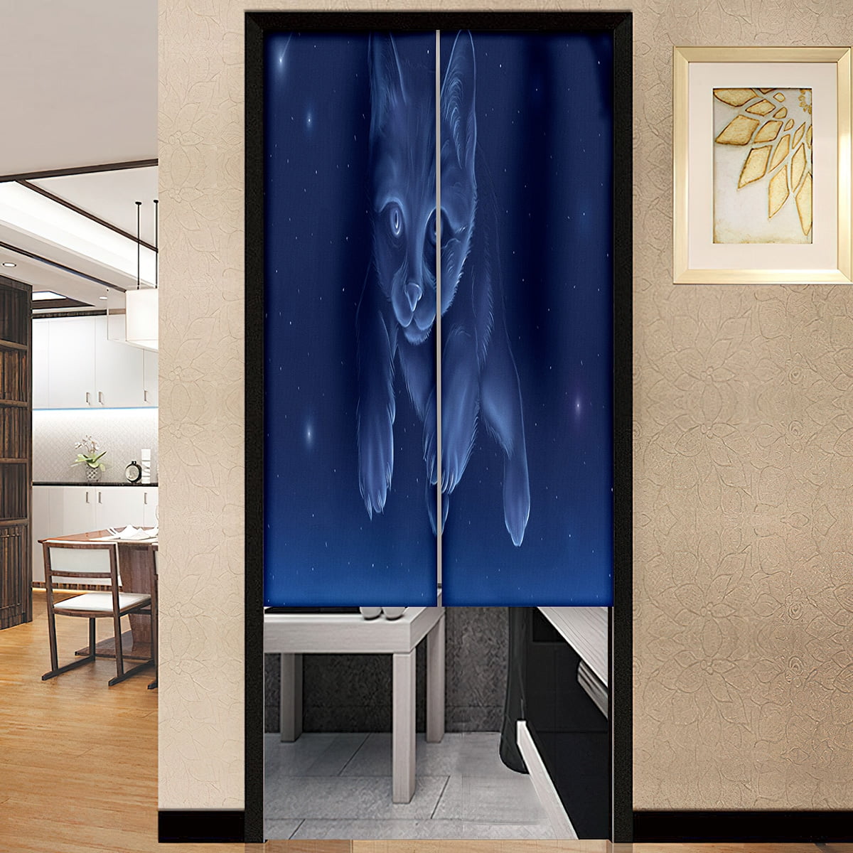 Starry Sky Cats Japanese Door Curtain Student Study Room Partition ...