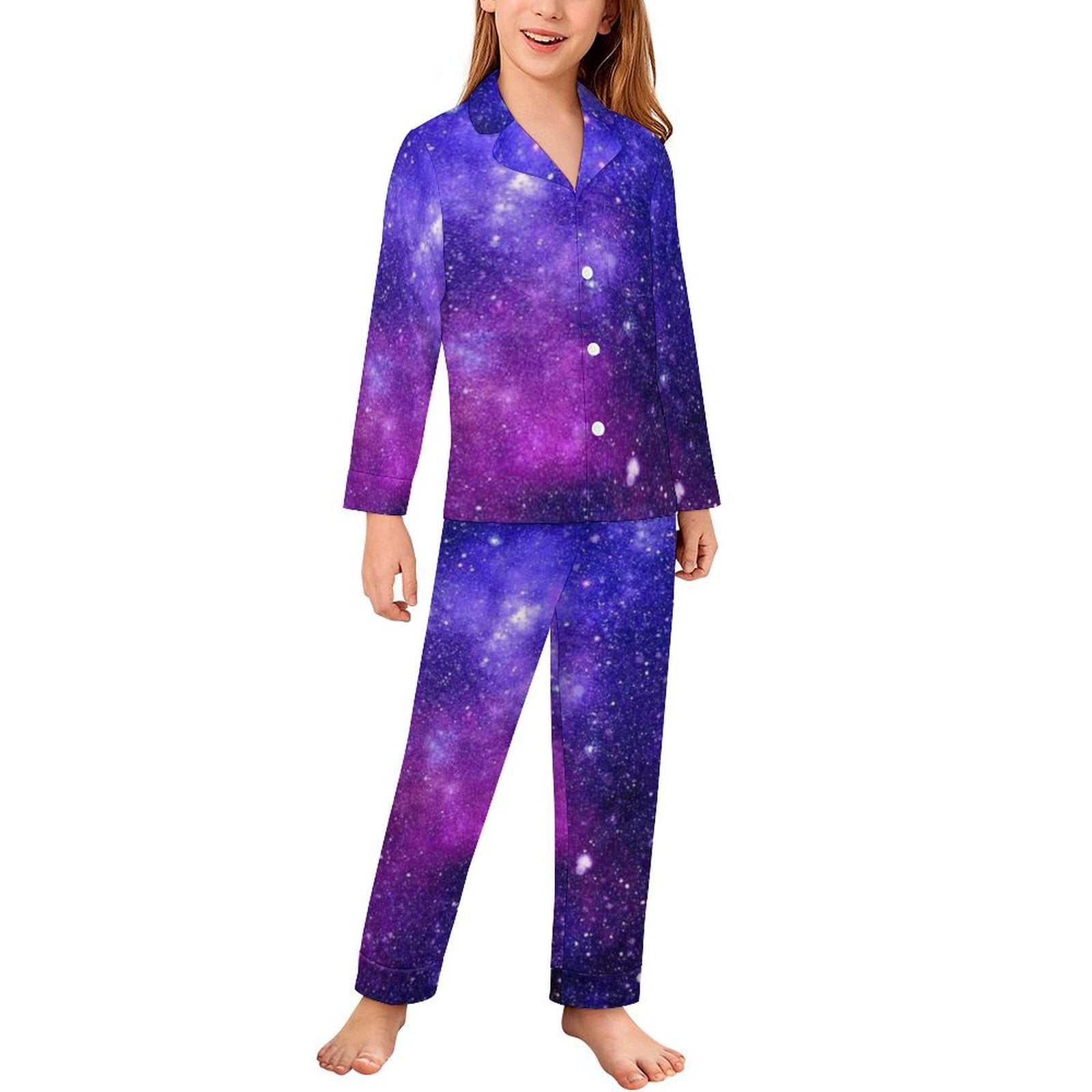 Starry Sky Child Pajamas Set for Boys Girls, Long Sleeve Soft Sleepwear ...