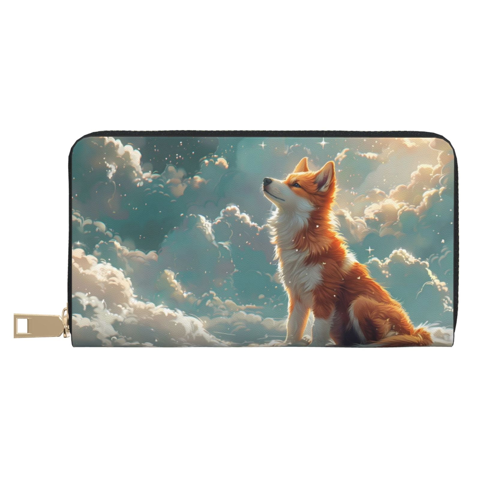Starry Sky Cloud Fox Wallet Women, Leather Bifold Multi Card Wallet ...