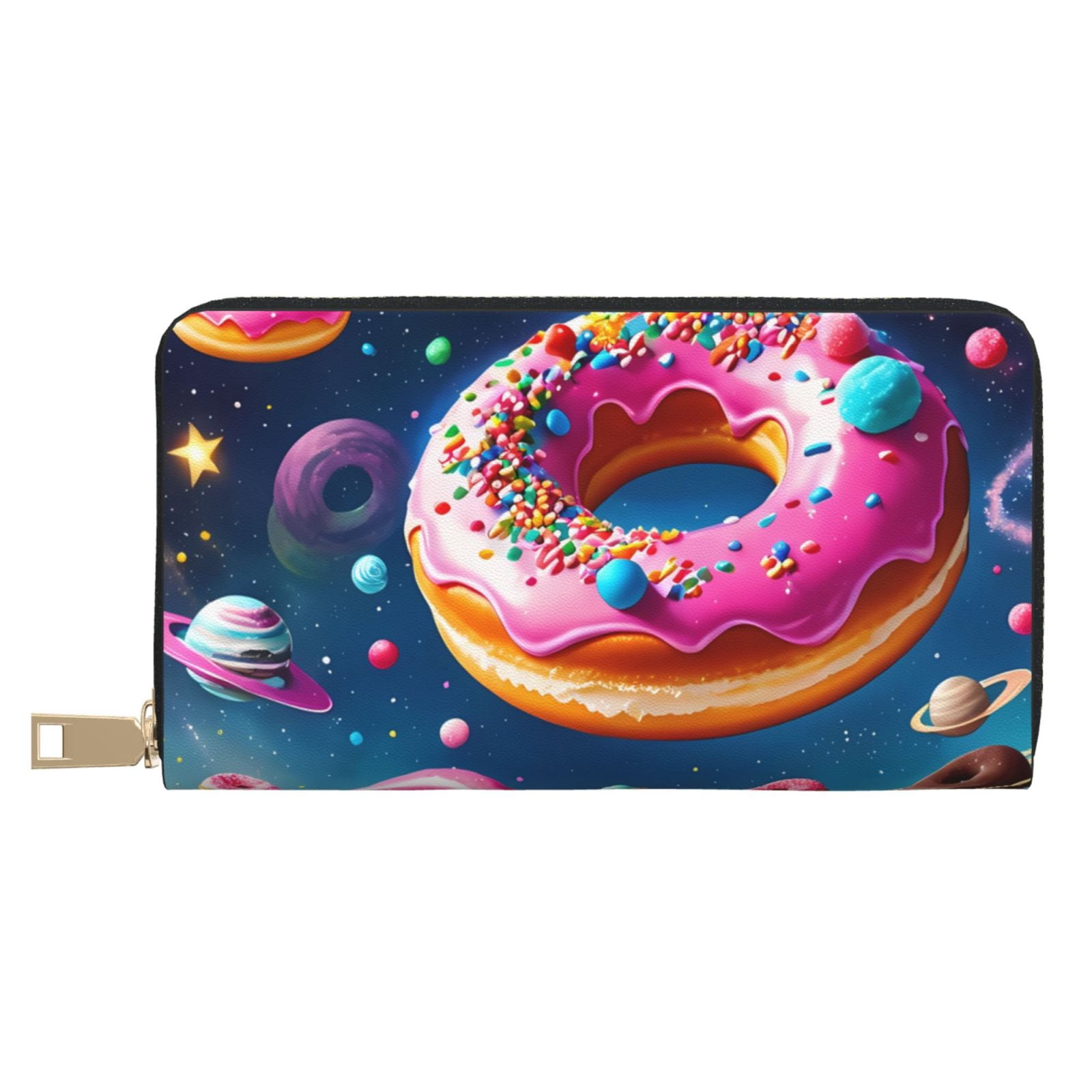 Starry Sky Colorful Donut Wallet Women, Leather Bifold Multi Card ...