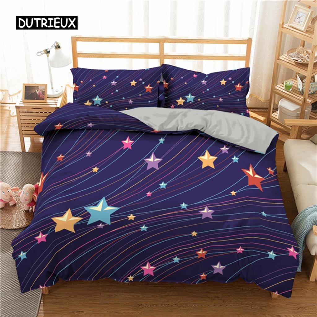 Starry Sky Duvet Cover Set King Size Galaxy Starry Sky Theme Twin ...