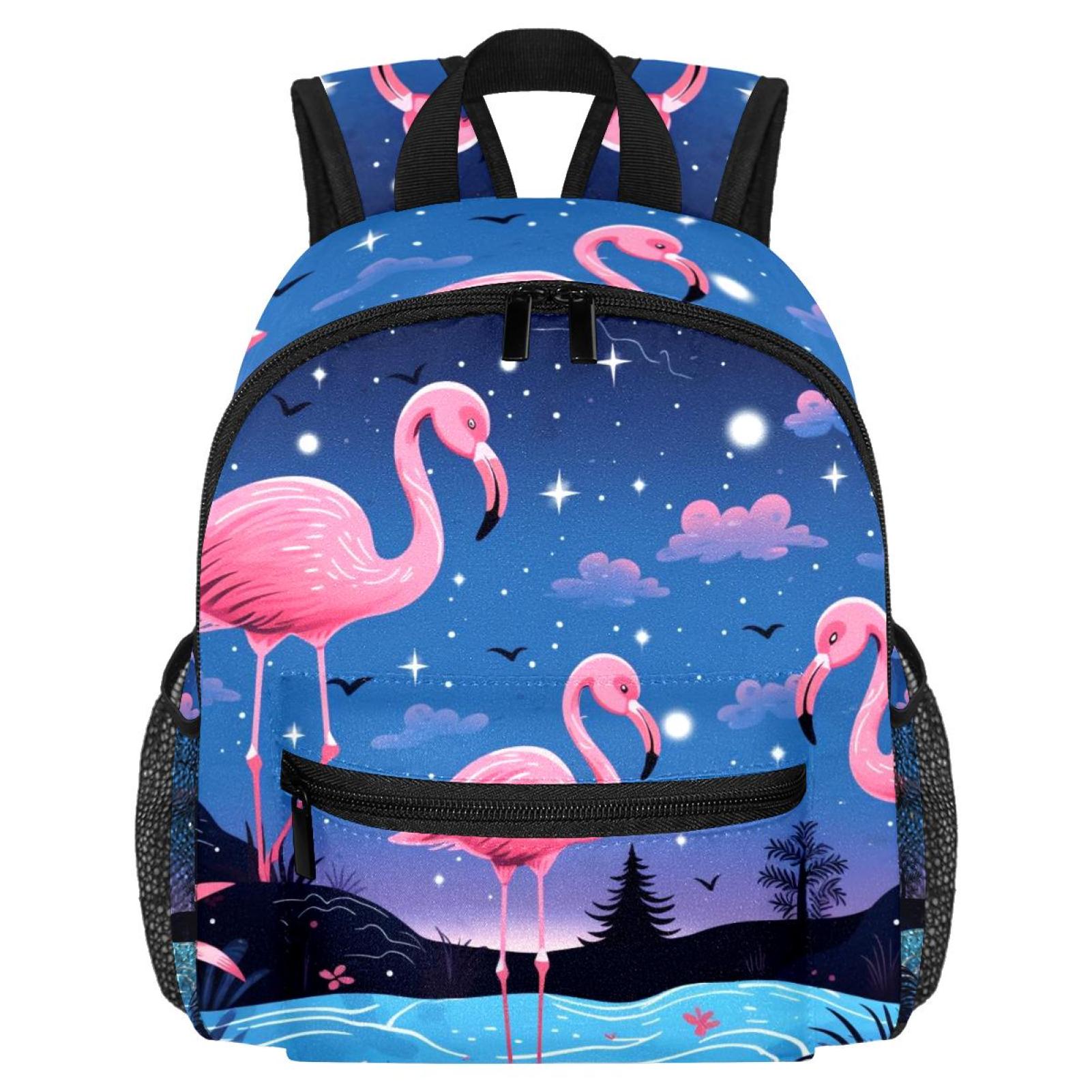 Starry Sky Flamingo Adjustable Shoulder Strap Beach Backpack with Large ...