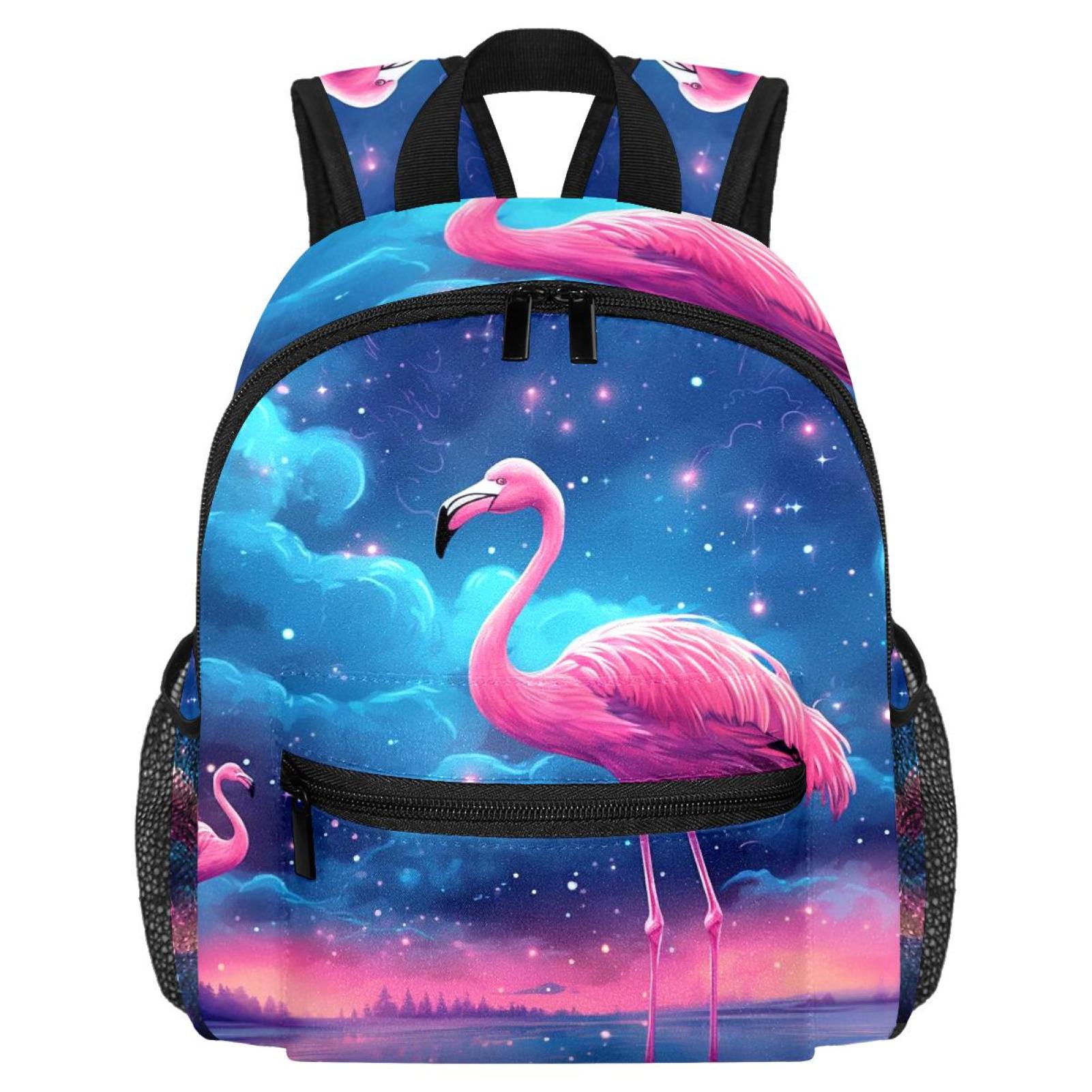 Starry Sky Flamingo Cute Book Bag with Adjustable Shoulder Strap, Large ...